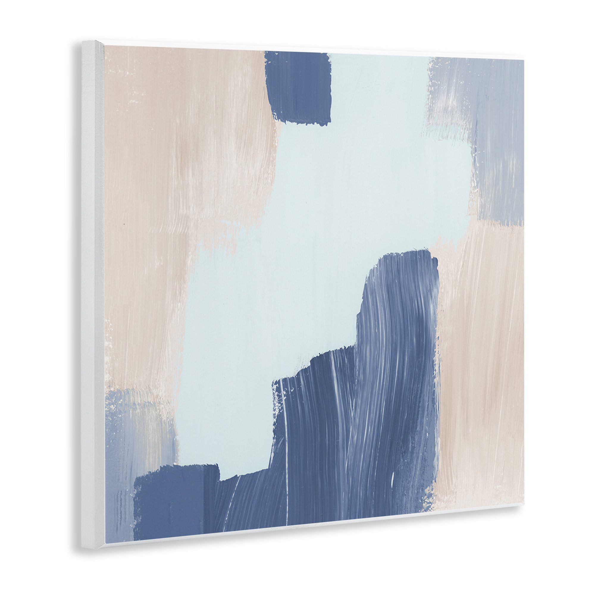 Highland Dunes Blue Layered Paint Strokes Wall Plaque Art by Lucille ...