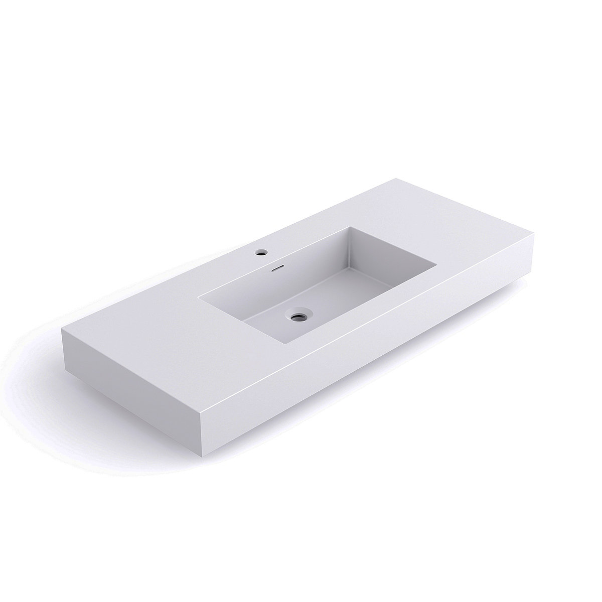 Ebern Designs 47.2'' Wall-Mount Stone Resin Bathroom Sink Rectangular ...