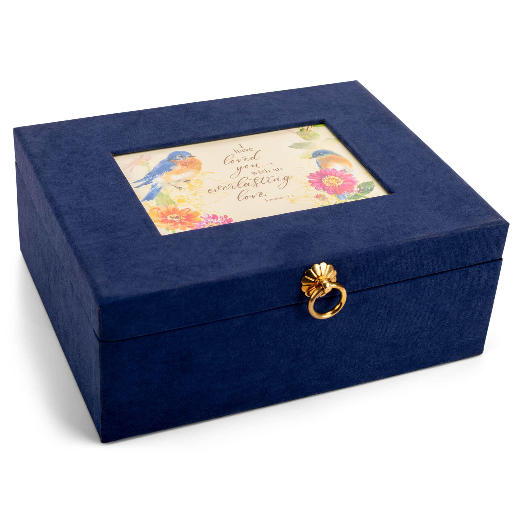 Red Barrel Studio® Linen Music Box I Have Loved You Navy | Wayfair
