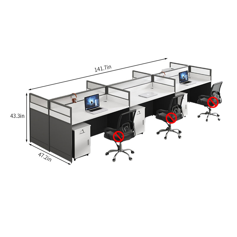 HomeZenLiving Modern Simple Partition Wooden Partition Desk | Wayfair
