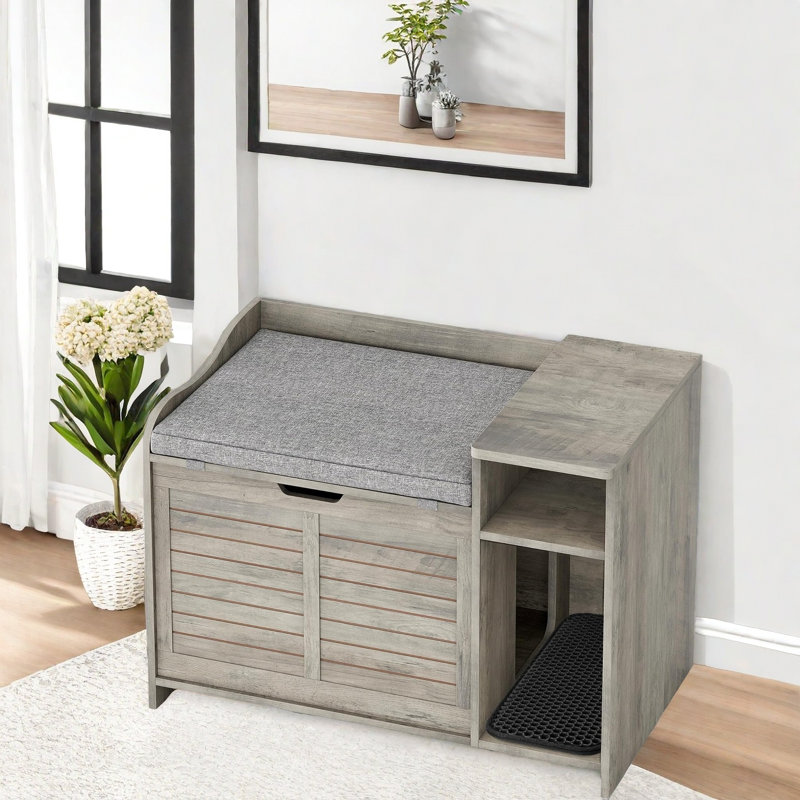 Archie & Oscar™ Cat Litter Box With Top Opening With Cushion | Wayfair