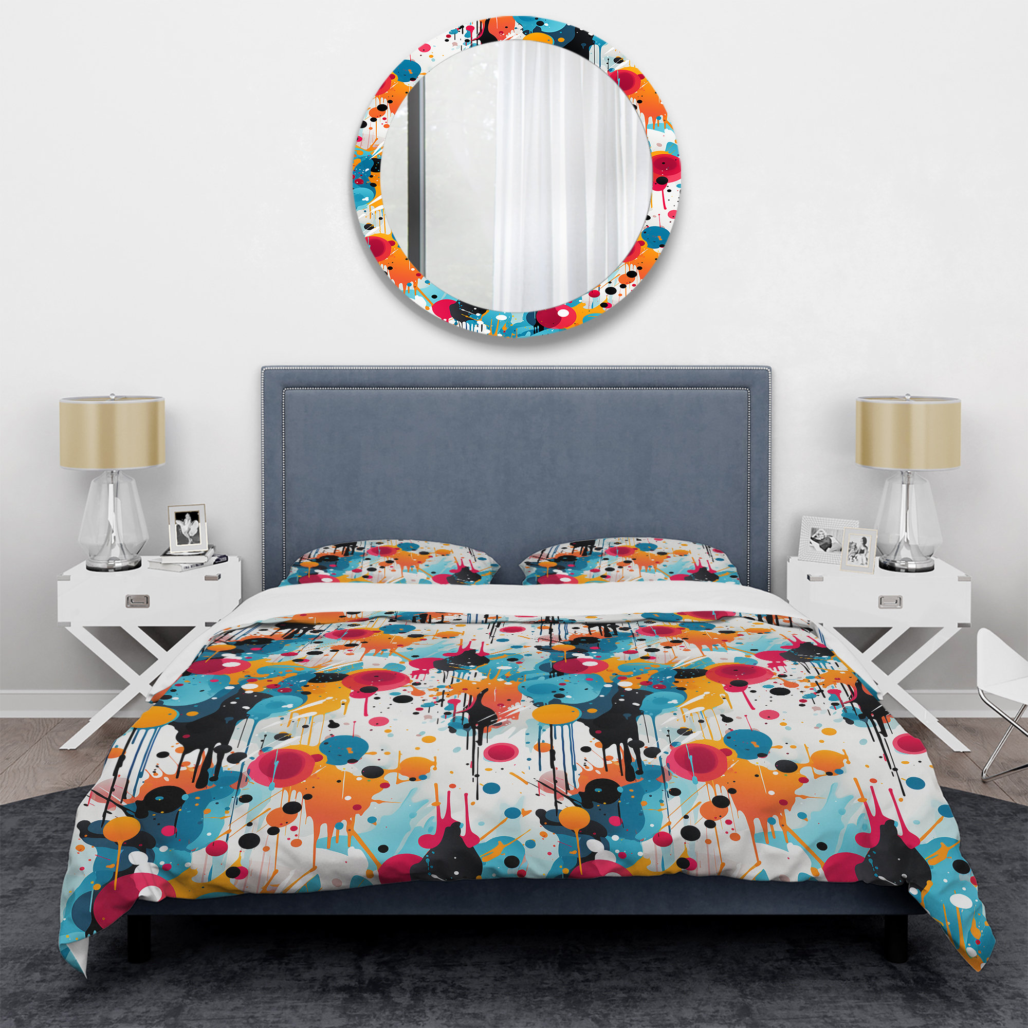 Design Art Artistic Paint Splash Dance II Duvet Cover Set | Wayfair