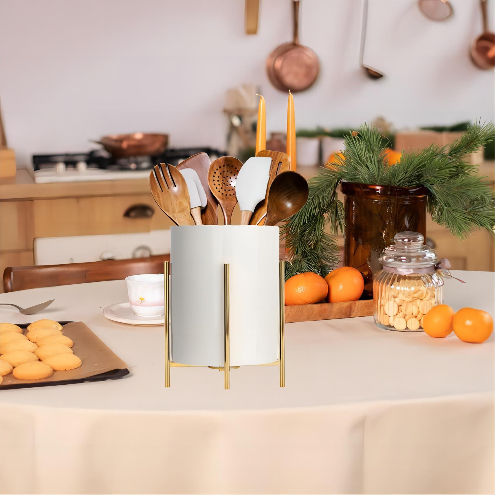 Everly Quinn Porte-ustensiles de cuisine 8,8 po, porte-ustensiles de ...