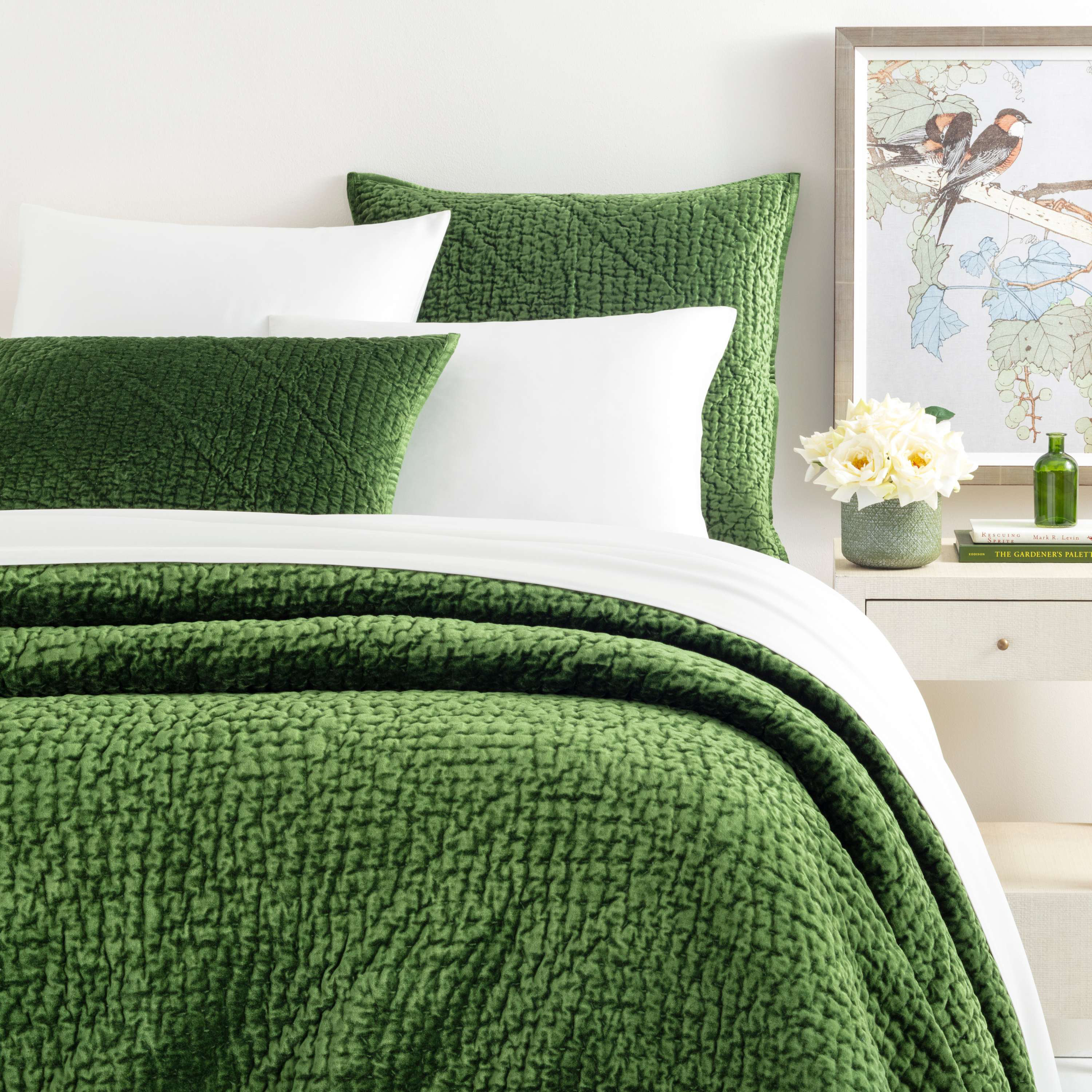 Pine Cone Hill Parisienne Velvet Evergreen Quilt & Reviews | Wayfair