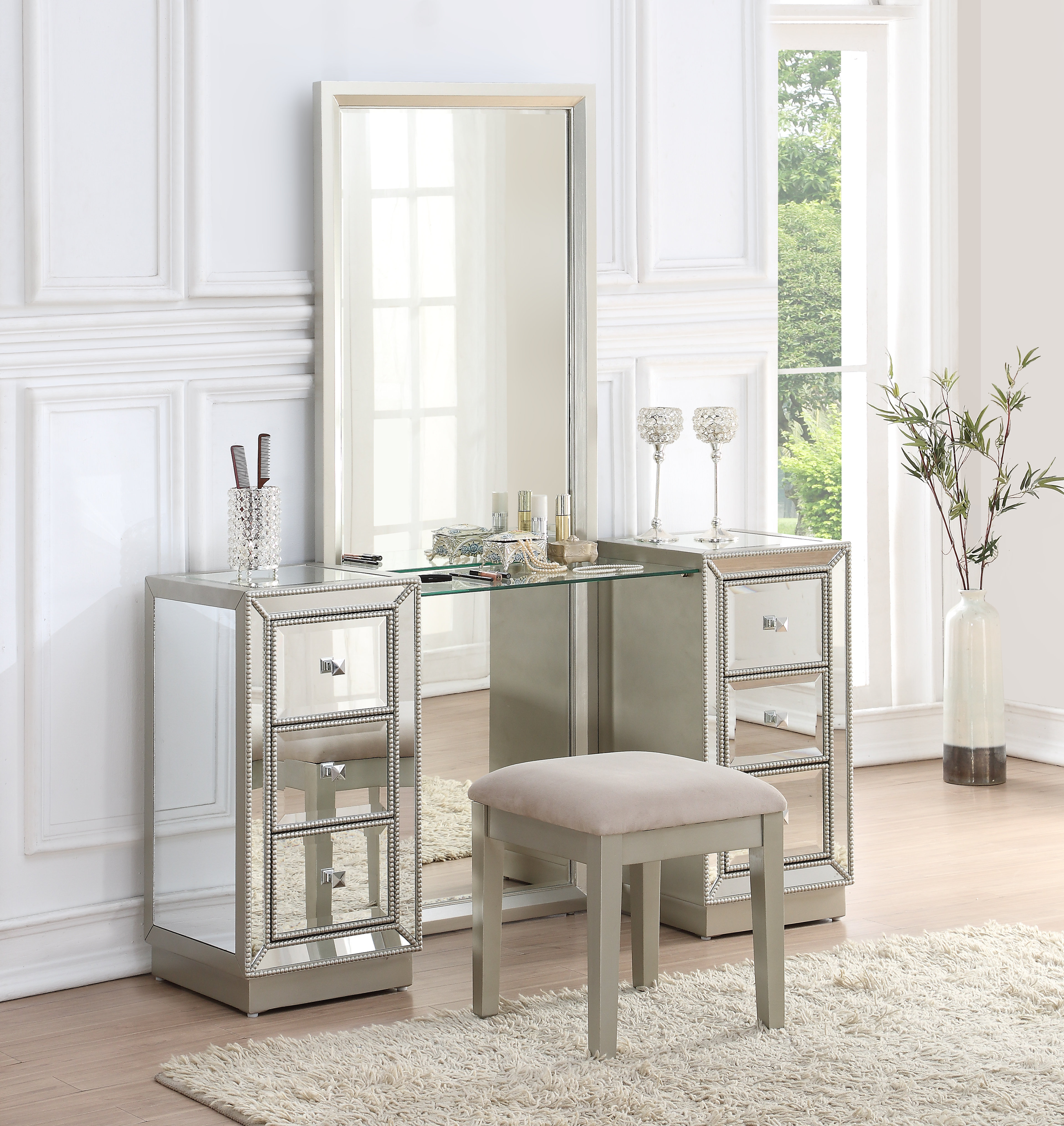 Willa Arlo™ Interiors Fonzo Storage Vanity Set with Mirror & Reviews ...