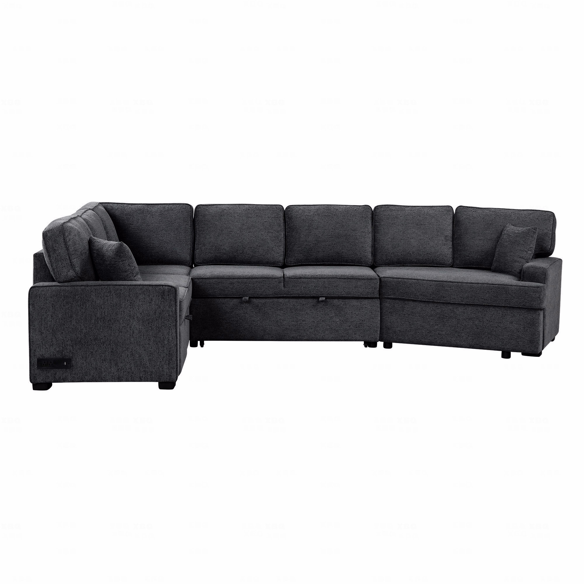 Latitude Run® Basic Sectional Sofa, 126" L-Shaped Sofa Sofa Couch Pull ...