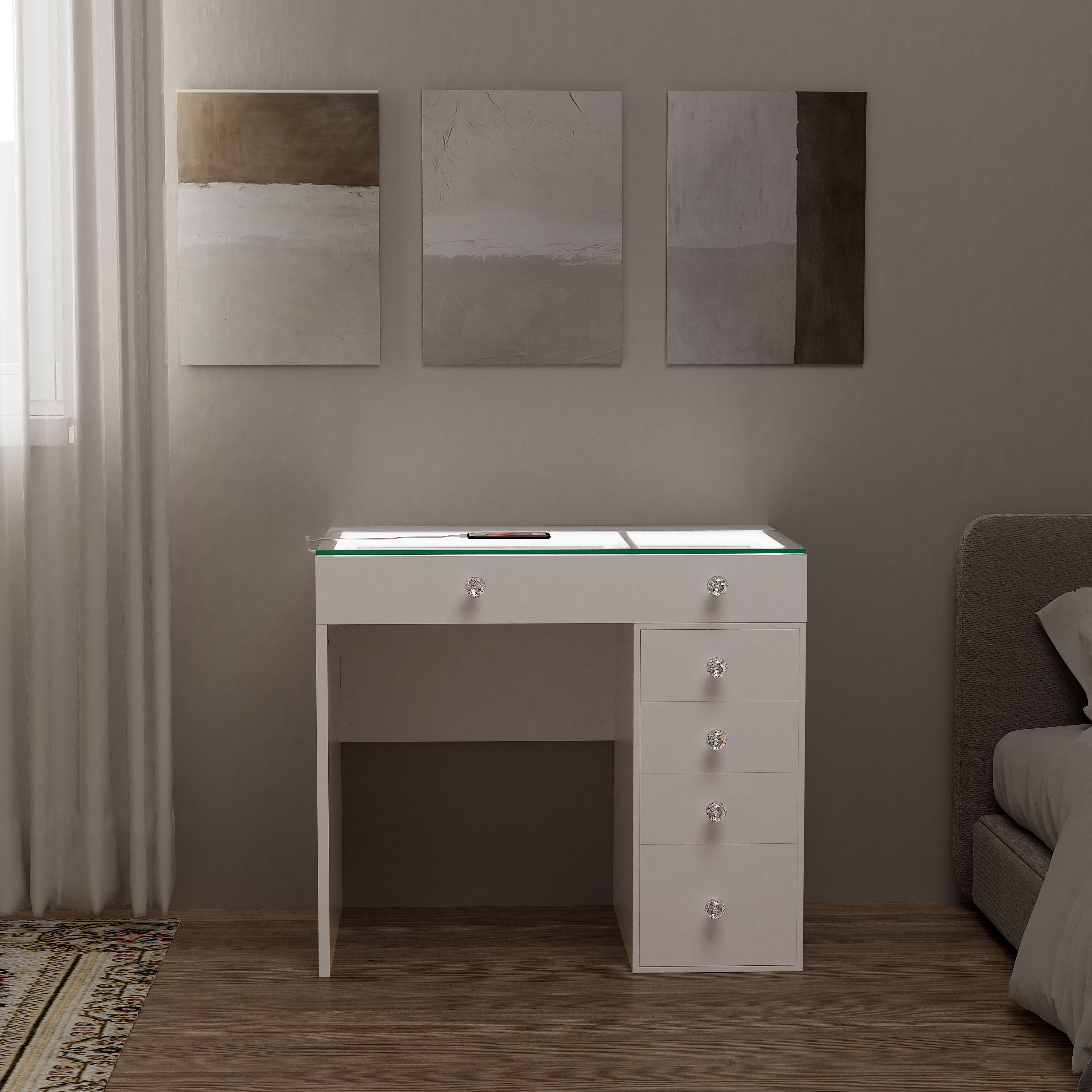 Blue Elephant Dressing Table with LED Lights & Reviews | Wayfair.co.uk
