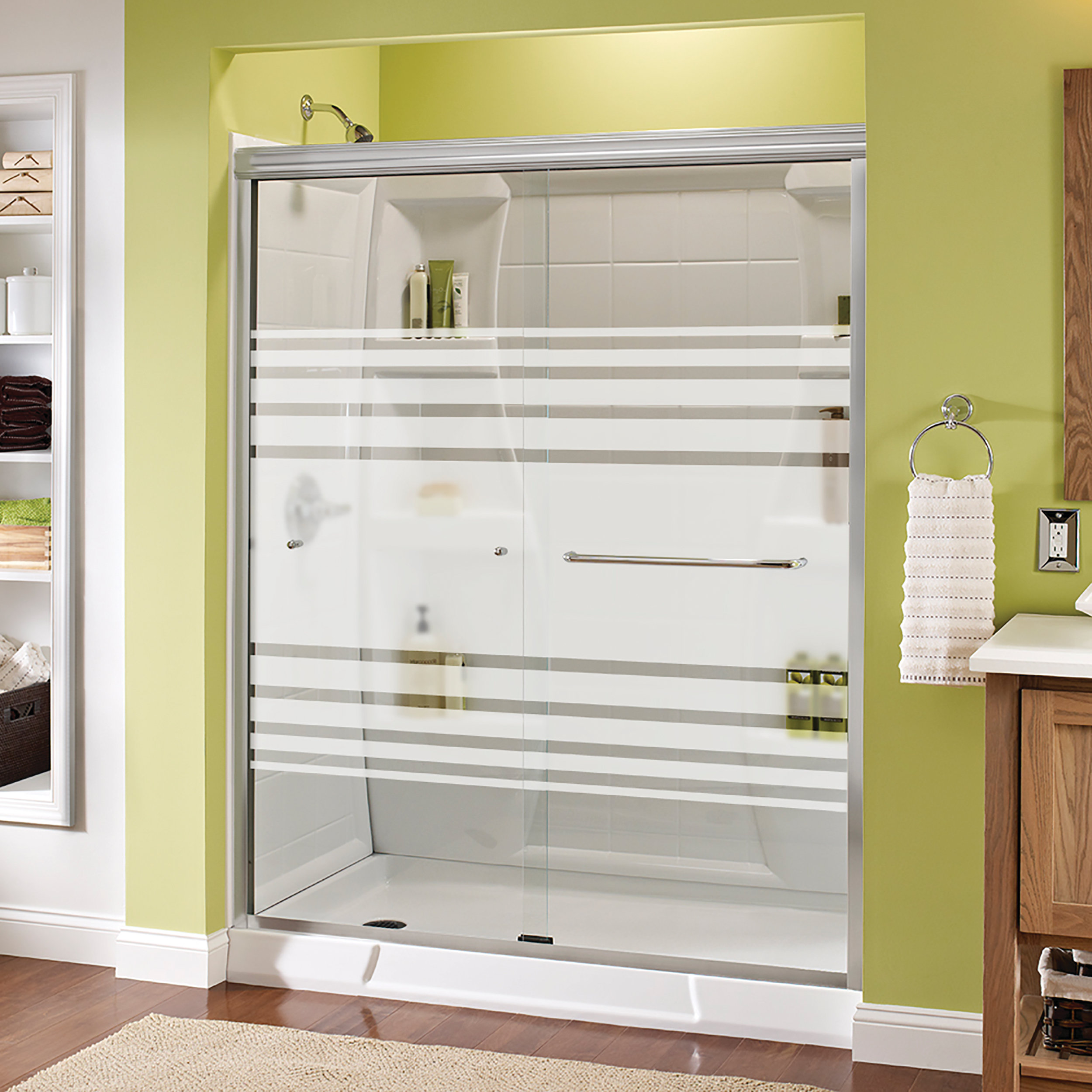 Delta Classic 60 X 70 Semi Frameless Traditional Sliding Shower With