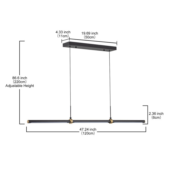 Ebern Designs Ailah 3 - Light Matte Black LED Kitchen Island Pendant ...