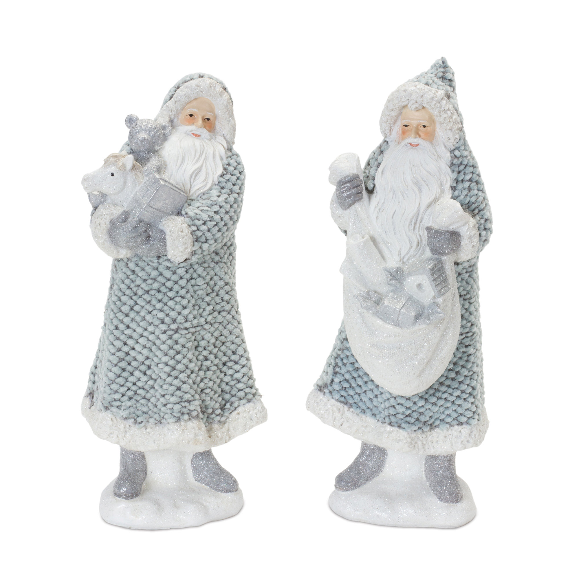 Alcott Hill® Santa with Sweater Coat Figurine (Set of 2) | Wayfair