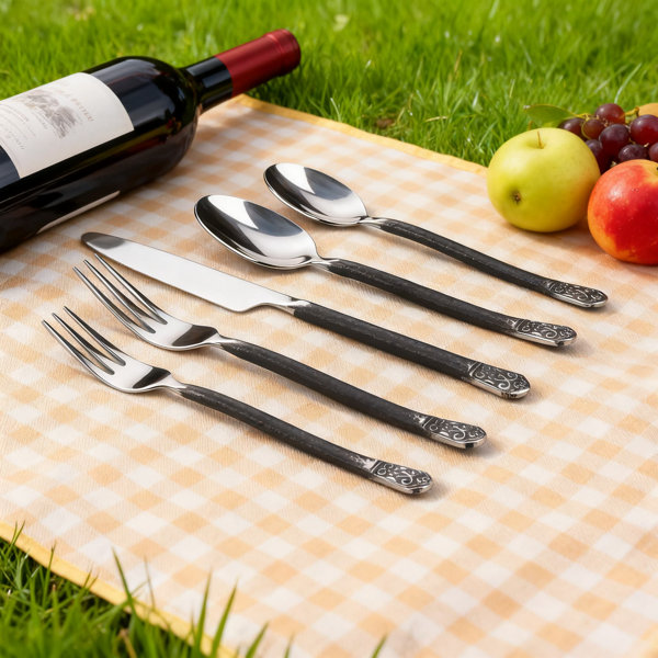 Canora Grey 20-Piece Stainless Steel Flatware Set, Service For 4 ...