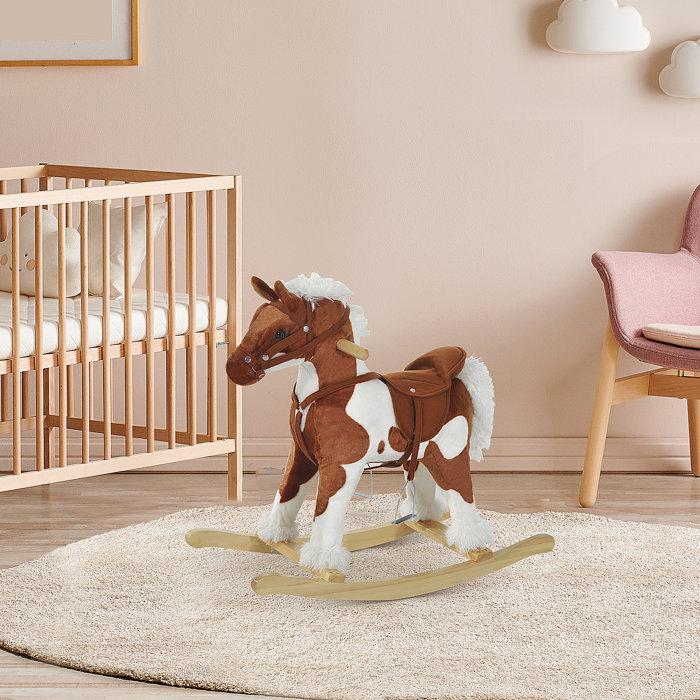 Qaba Plush Ride On Rocking Horse & Reviews | Wayfair