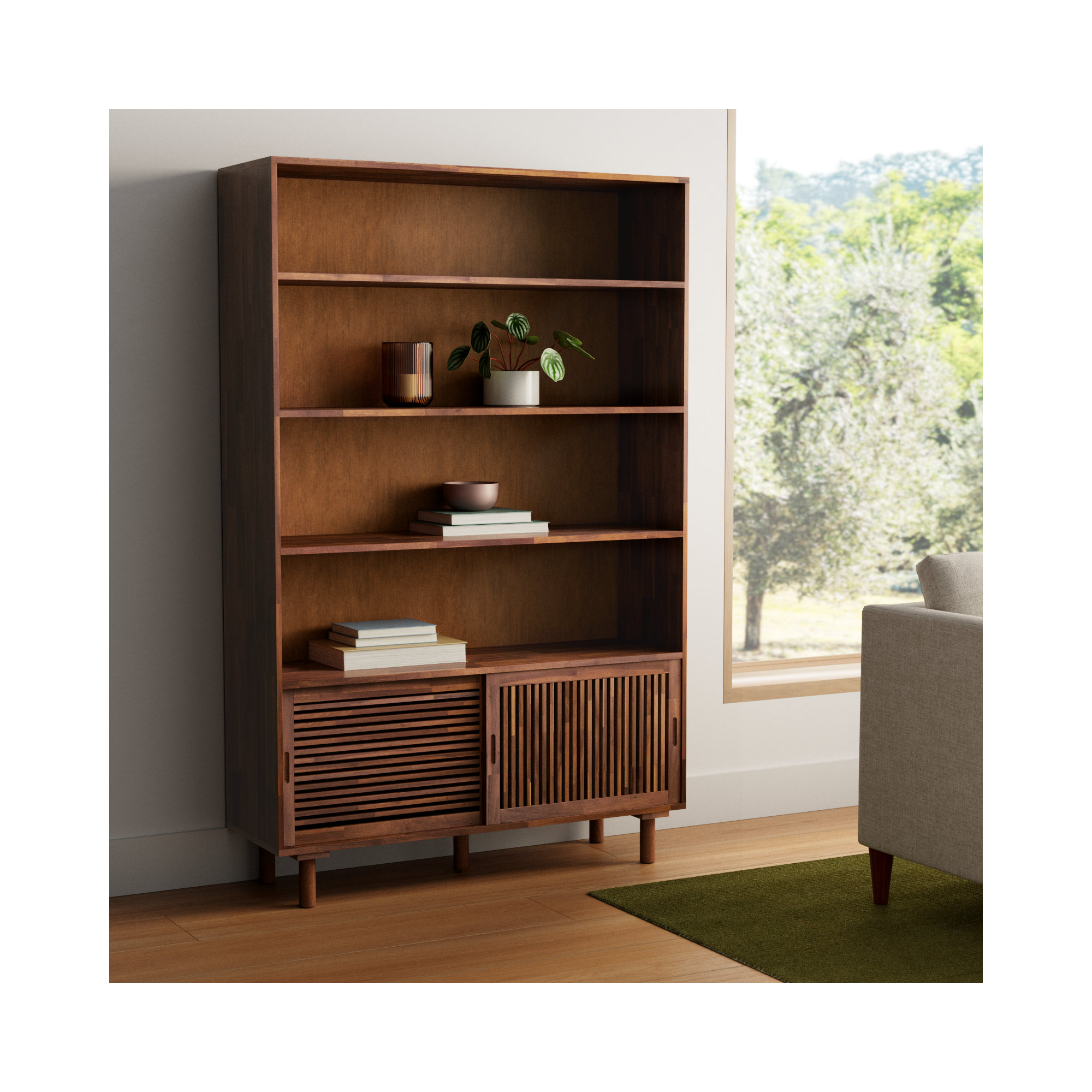 AllModern Jaime 74'' H x 47.25'' W Standard Bookcase & Reviews | AllModern