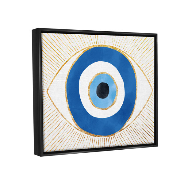 Mercer41 Evil Eye Shape Striped Mati Symbol Framed On Canvas by Ziwei ...