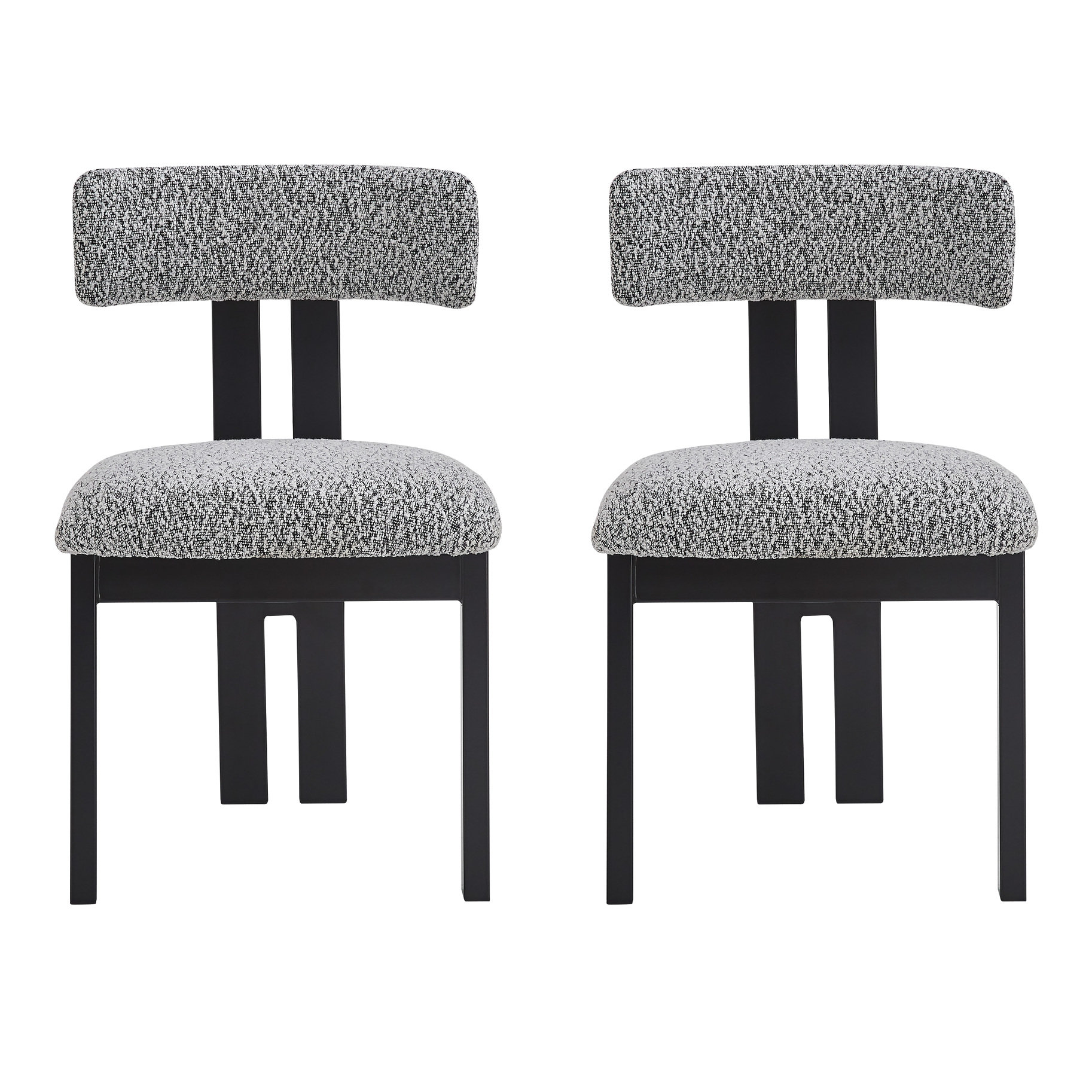 fengshu Modern Upholstered Dining Chairs (2), Black And White - Soft ...