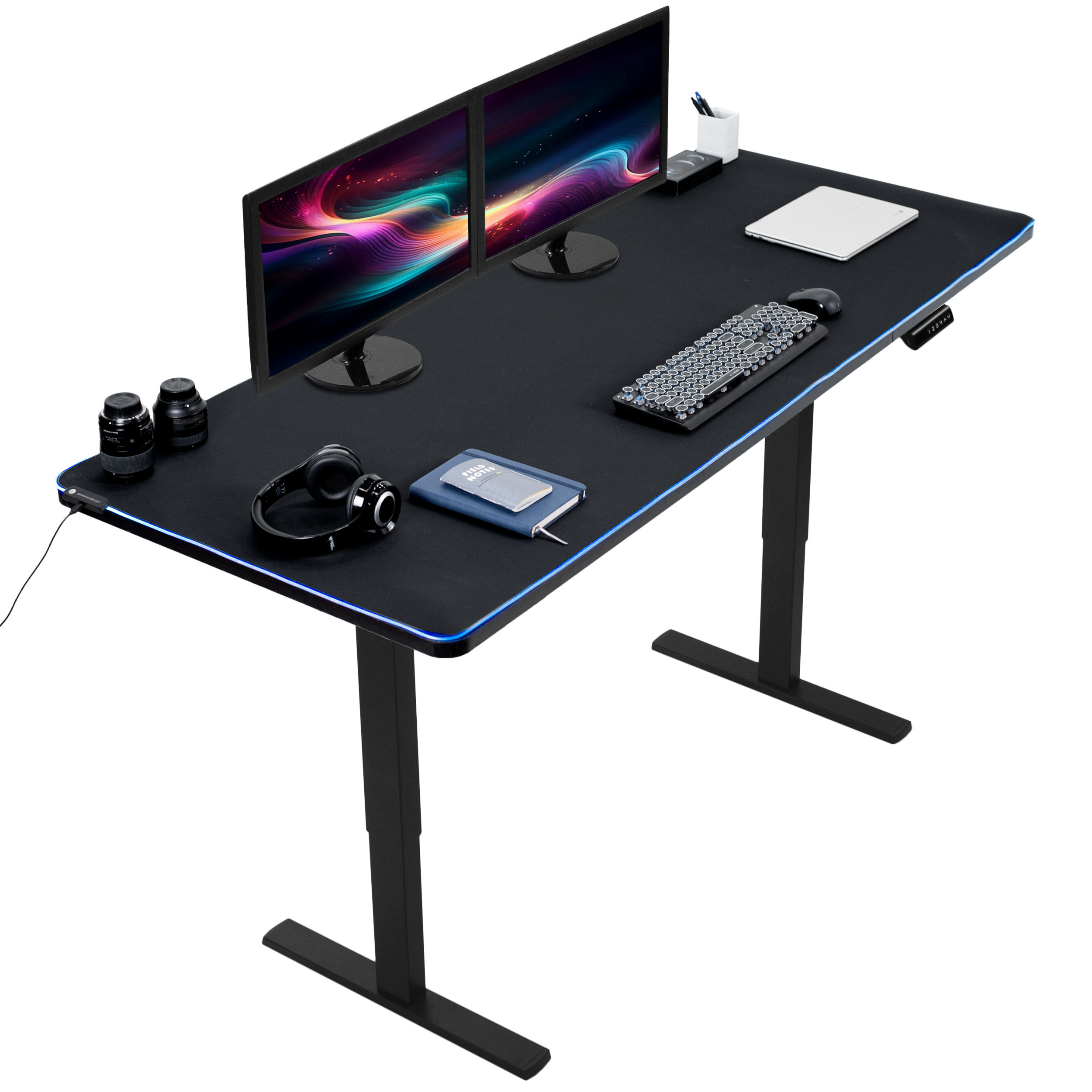 VIVO Electric 71” x 30” Stand Up Desk with RGB, DESK-KIT-1B7BP | Wayfair