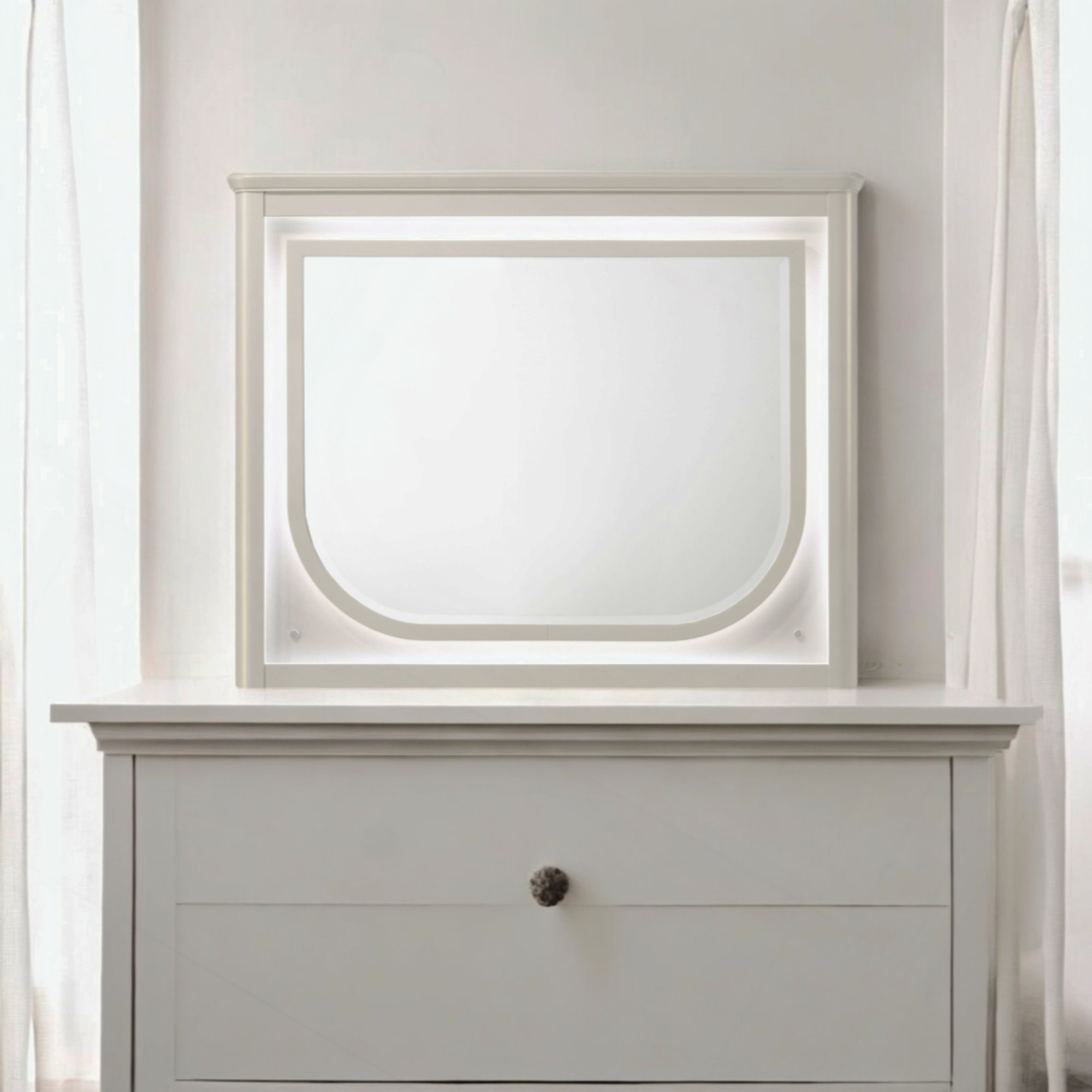 Ivy Bronx Stylish Mirror With Integrated LED For Enhancing Room ...