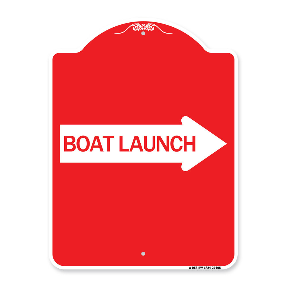 Signmission Designer Series Sign - Boat Launch (With Right Arrow)/24405 ...