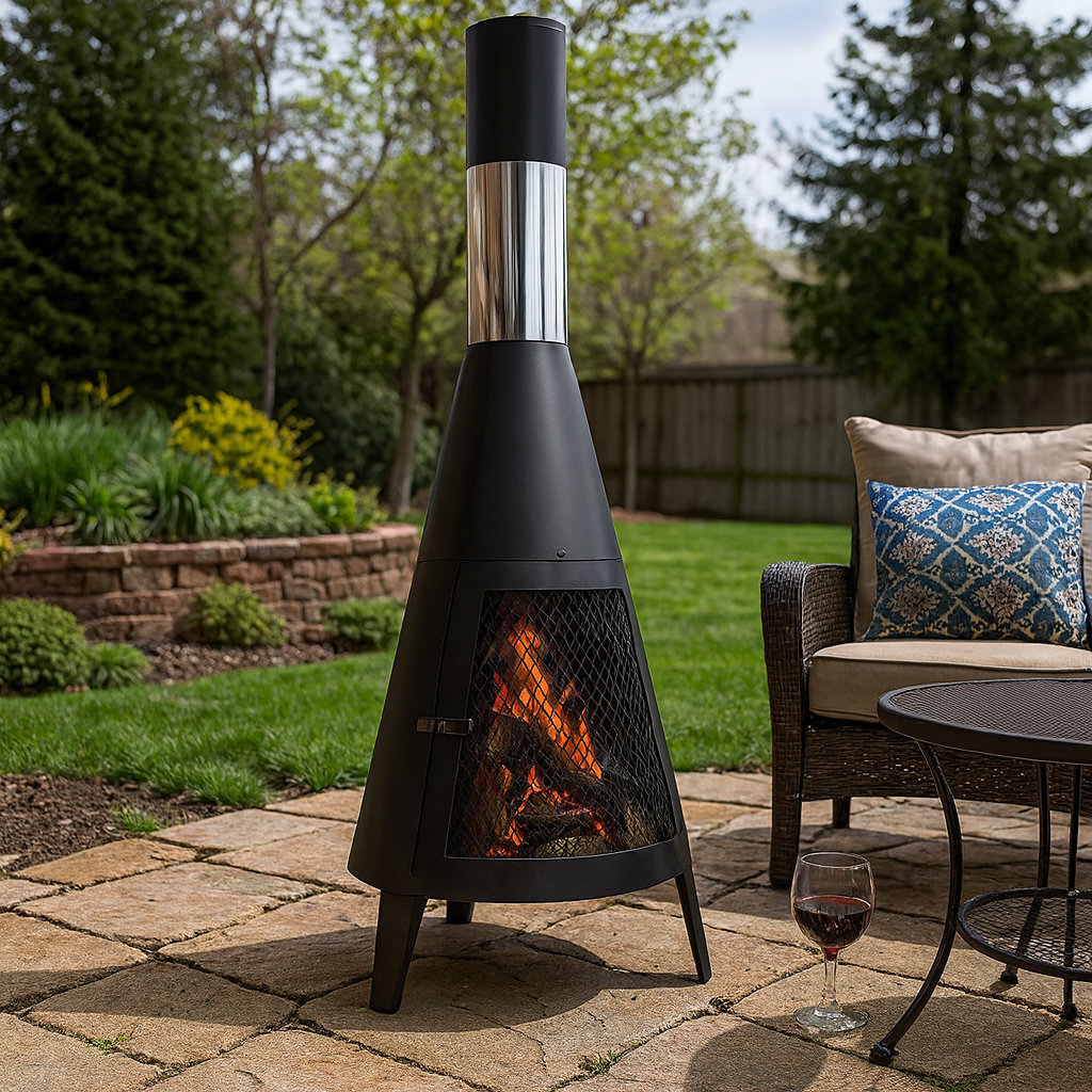 VIVZONE 63 Inch Tall Wood Burning Chiminea Standimg Patio Heater | Wayfair