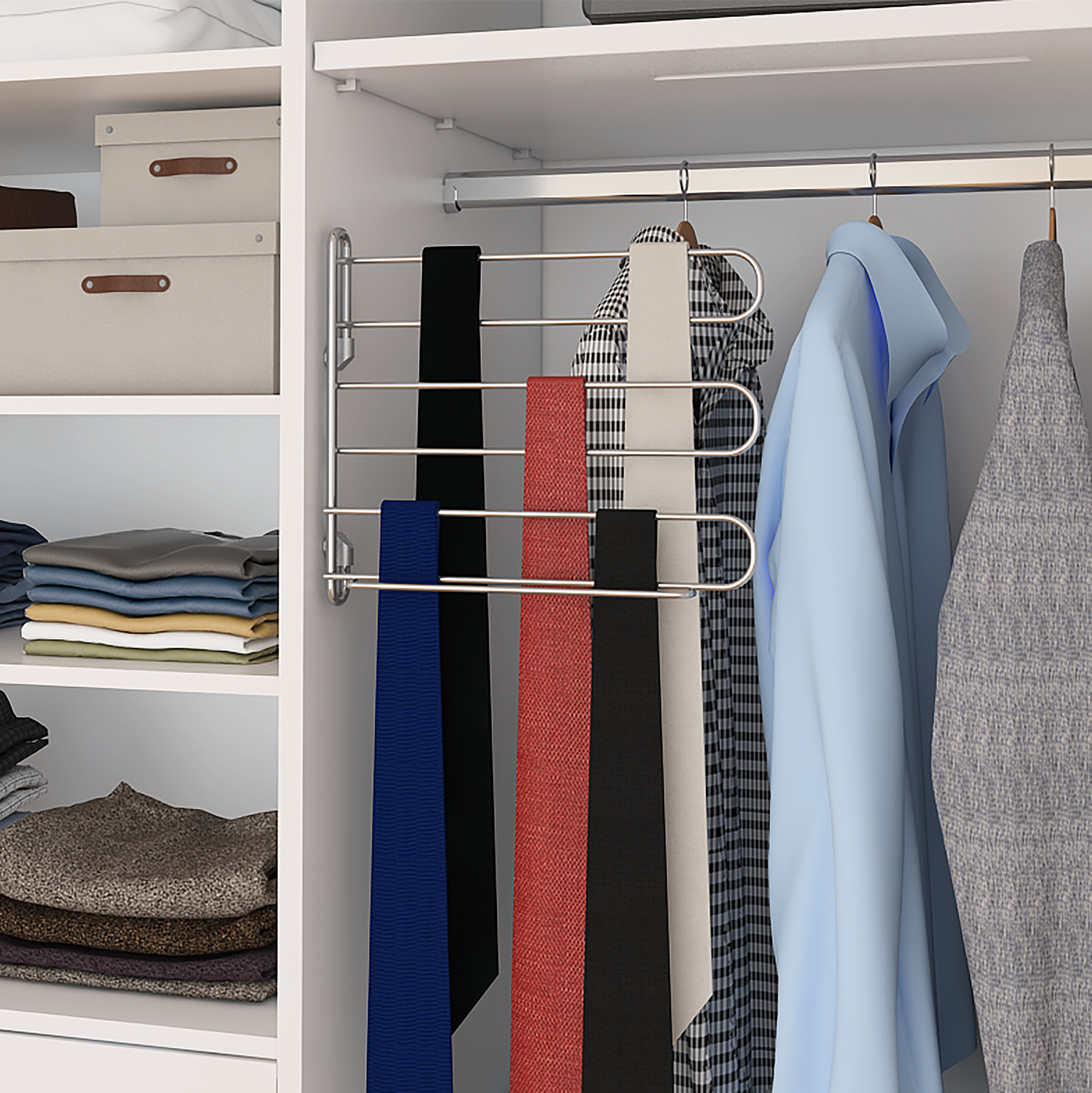 Rebrilliant Genessi Metal Tie Rack | Wayfair