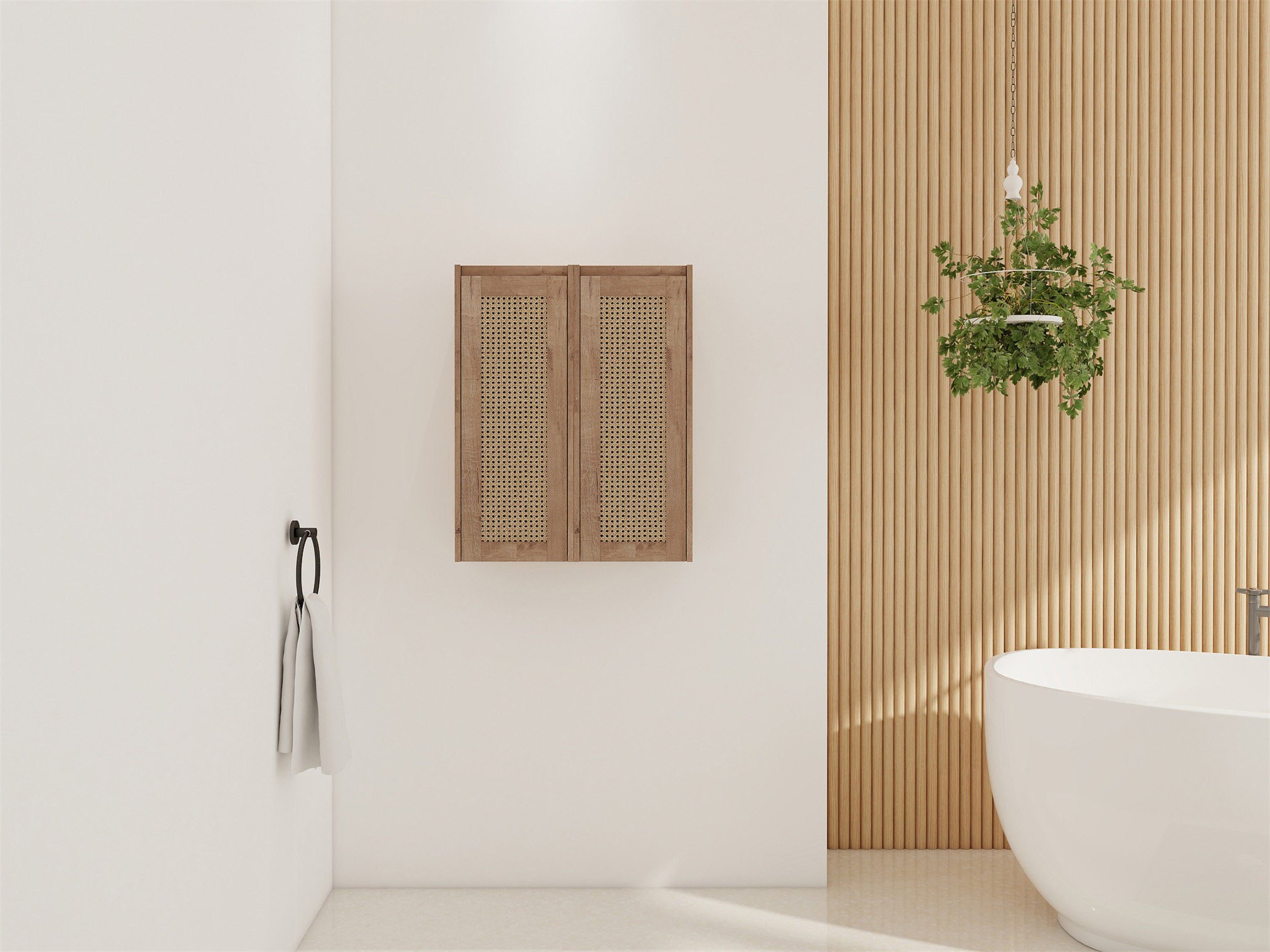 Hokku Designs 24" Bathroom Side Cabinet,Soft Close Doors,Float Mounting ...