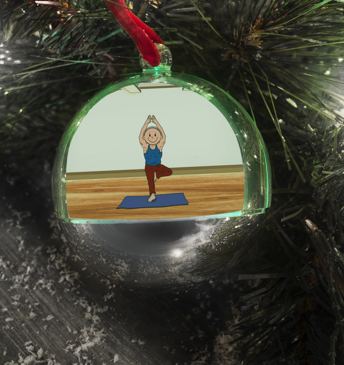 Printed Perfection Personalized Friendly Folks Yoga - Male Lighted Snow ...