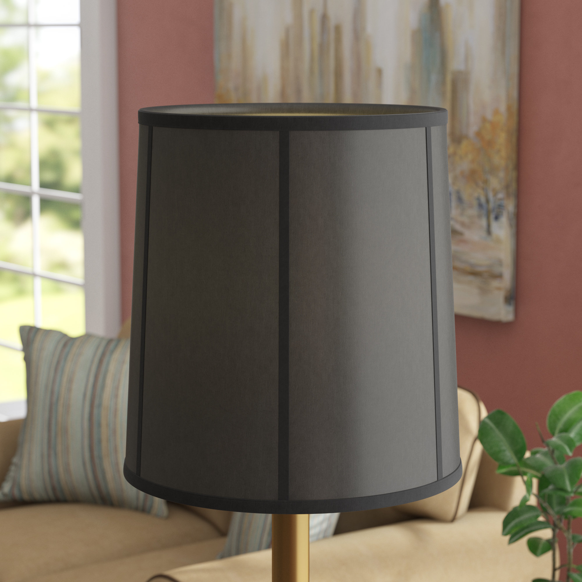 Darby Home Co 17" H x 16" W Silk/Shantung Drum Lamp shade ( Screw on ...