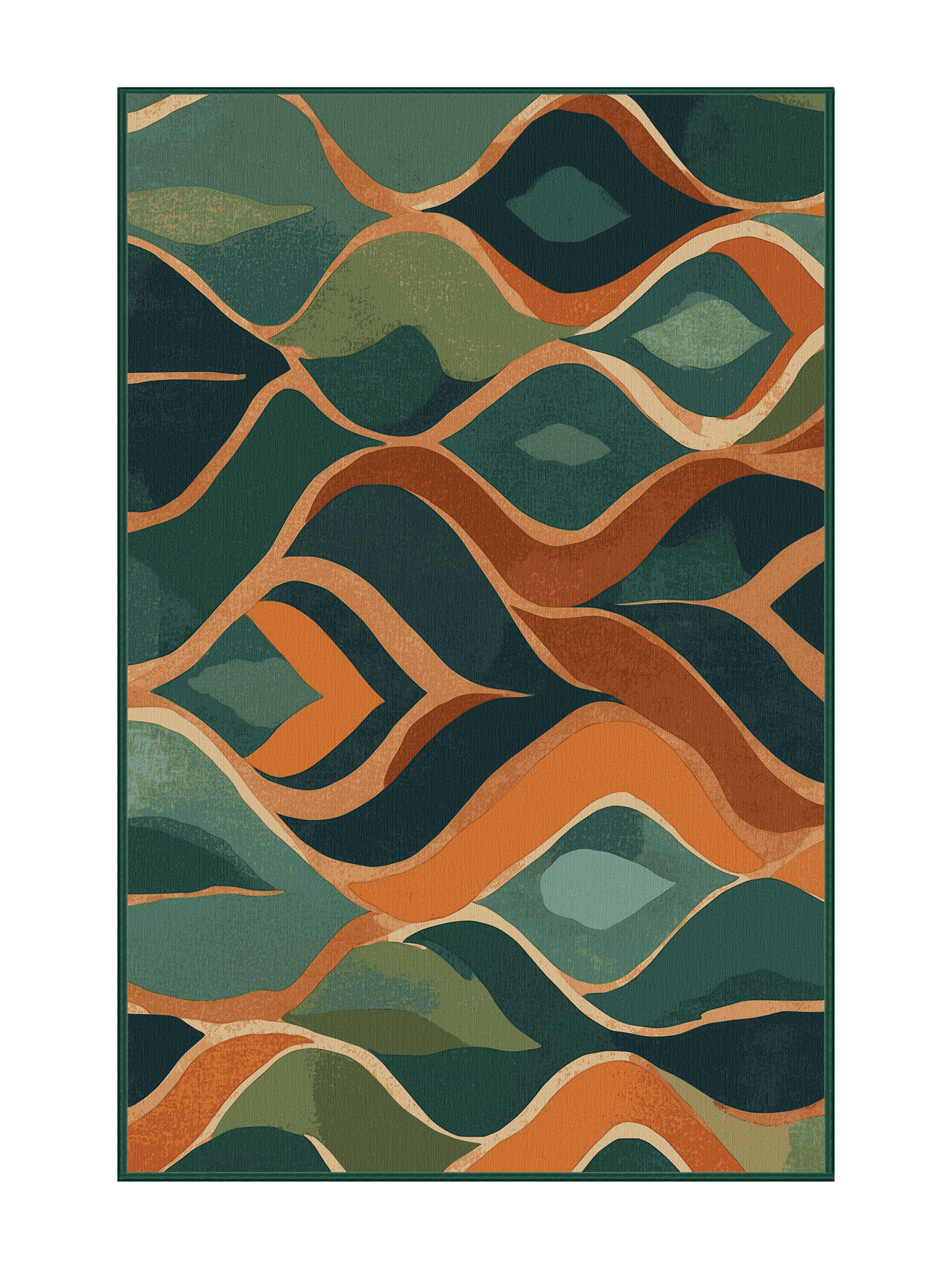Orren Ellis Forest Prime Mosaic Rug | Wayfair