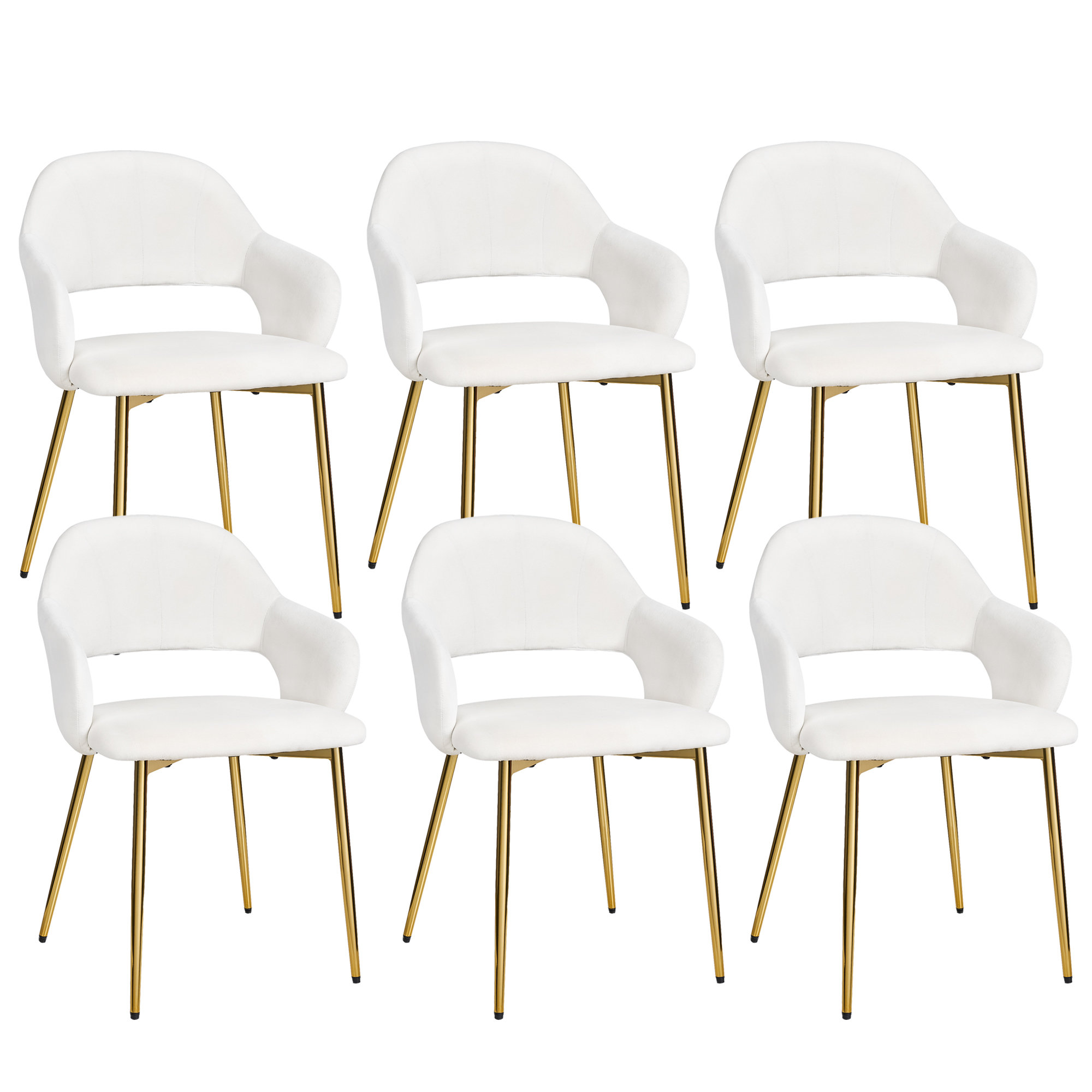Everly Quinn Accent Dining Chairs Set Of 6, Upholstered Dining Room ...