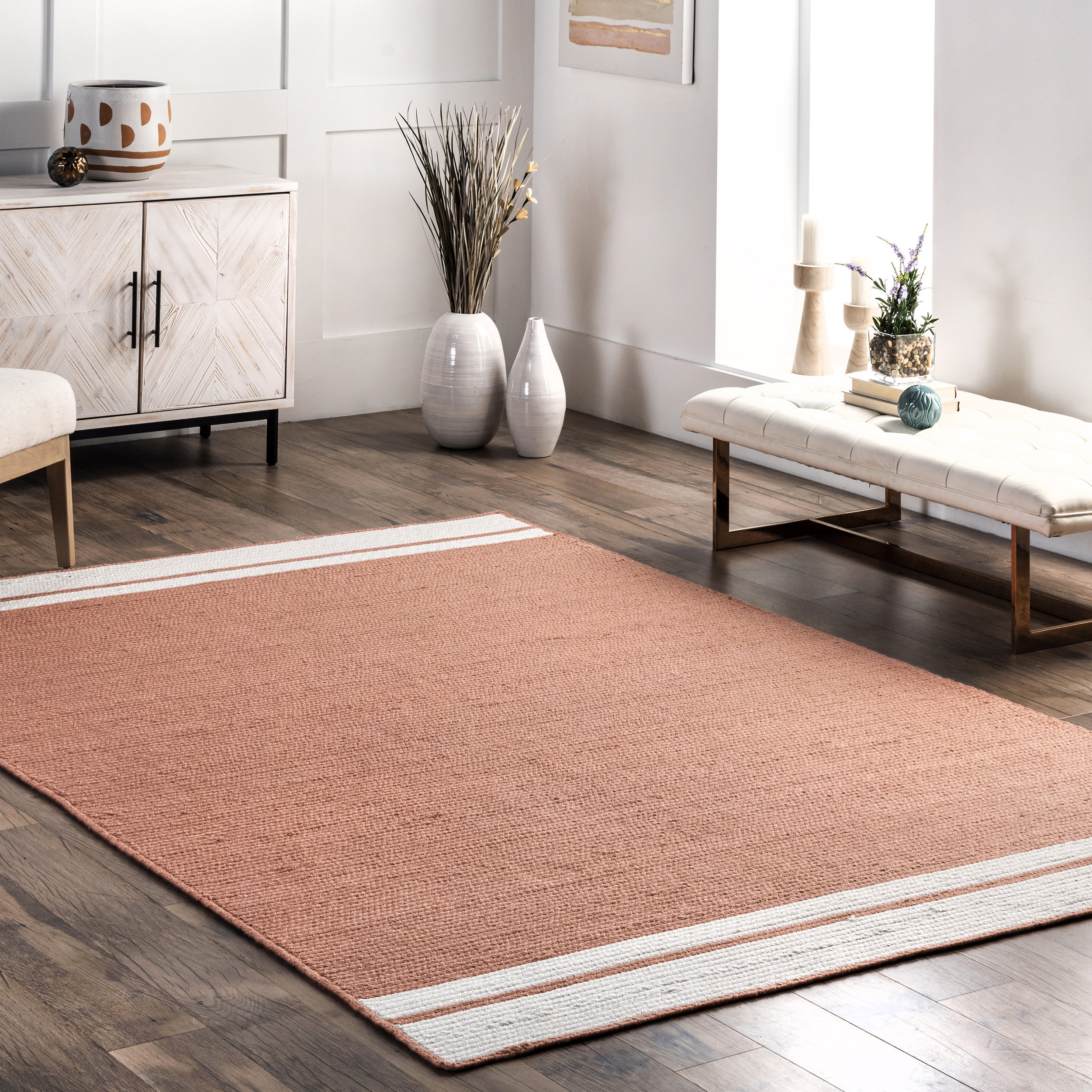 Latitude Run® Rust Solid Area Rug for Living Room Bedroom Dining Room ...