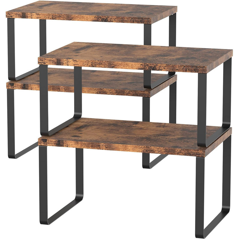 17 Stories Set Of 4 Counter Shelves Kitchen Stackable Cabinet Shelf ...