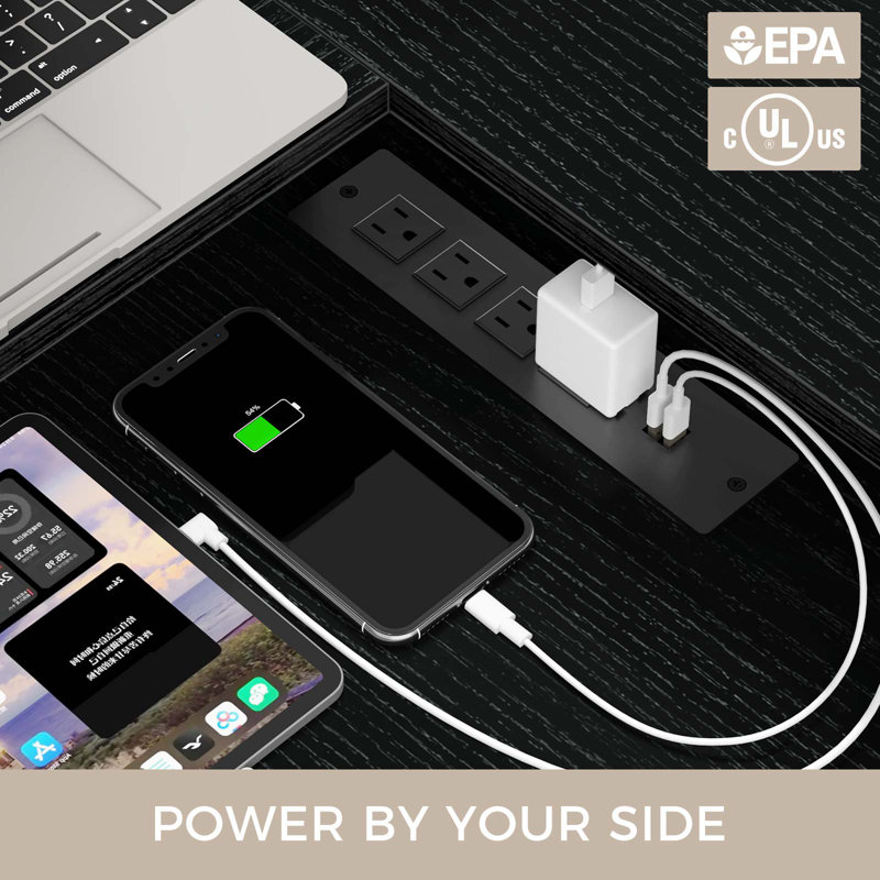 Inbox Zero Kurtiss 68" L Shaped Computer Desk with File Drawer with ...