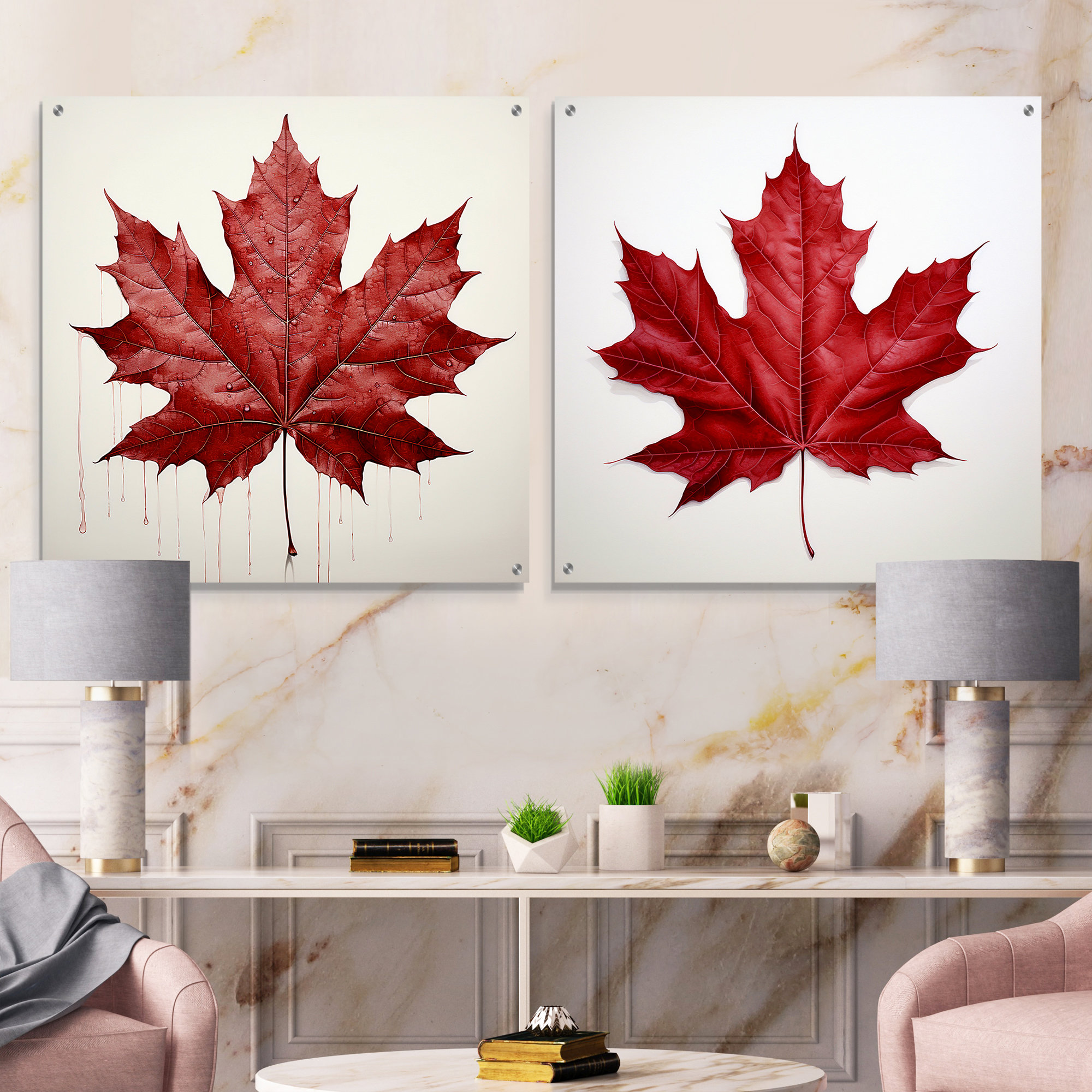 Lark Manor™ Scarlet Maple Leaf Simplicity - Leaves Acrylic Wall Art ...