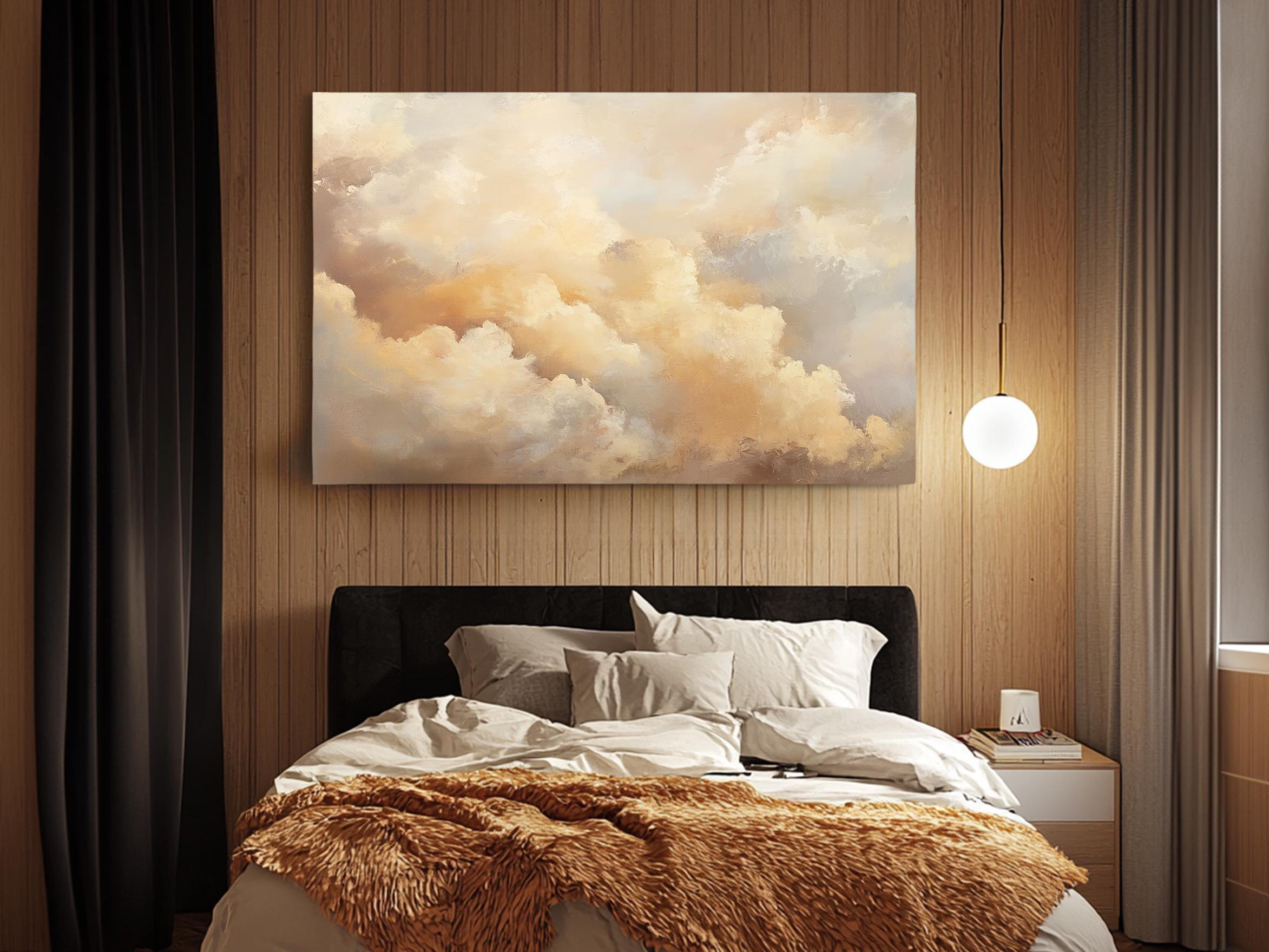 Mercer41 Ethereal Golden Clouds Sky Landscape Canvas Print - Dreamy ...