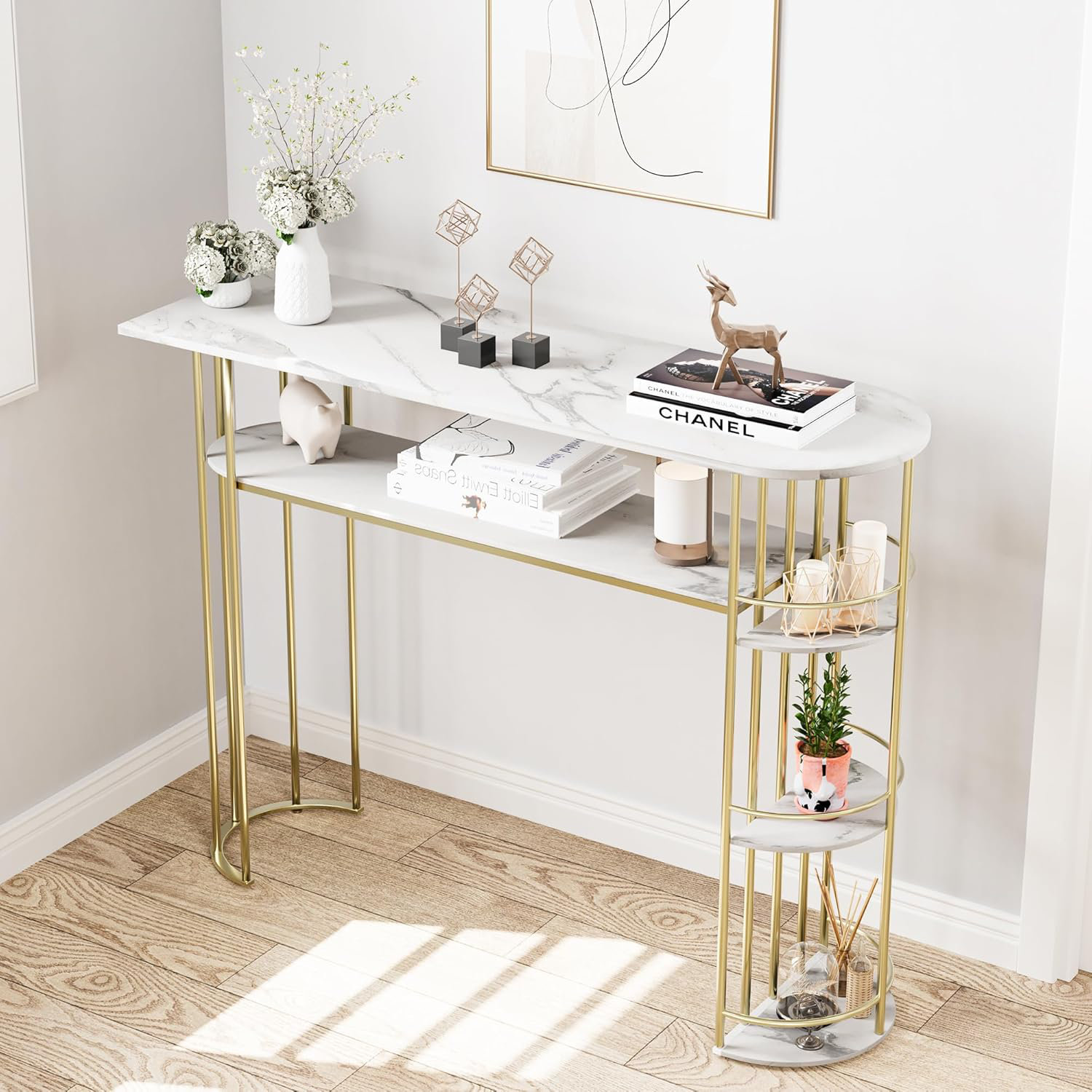 Mercer41 Console Table Gold Sofa Tables Narrow Entryway Table - Wayfair ...