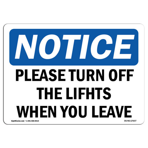 SignMission Please Turn Off the Lights When You Leave Sign | Wayfair