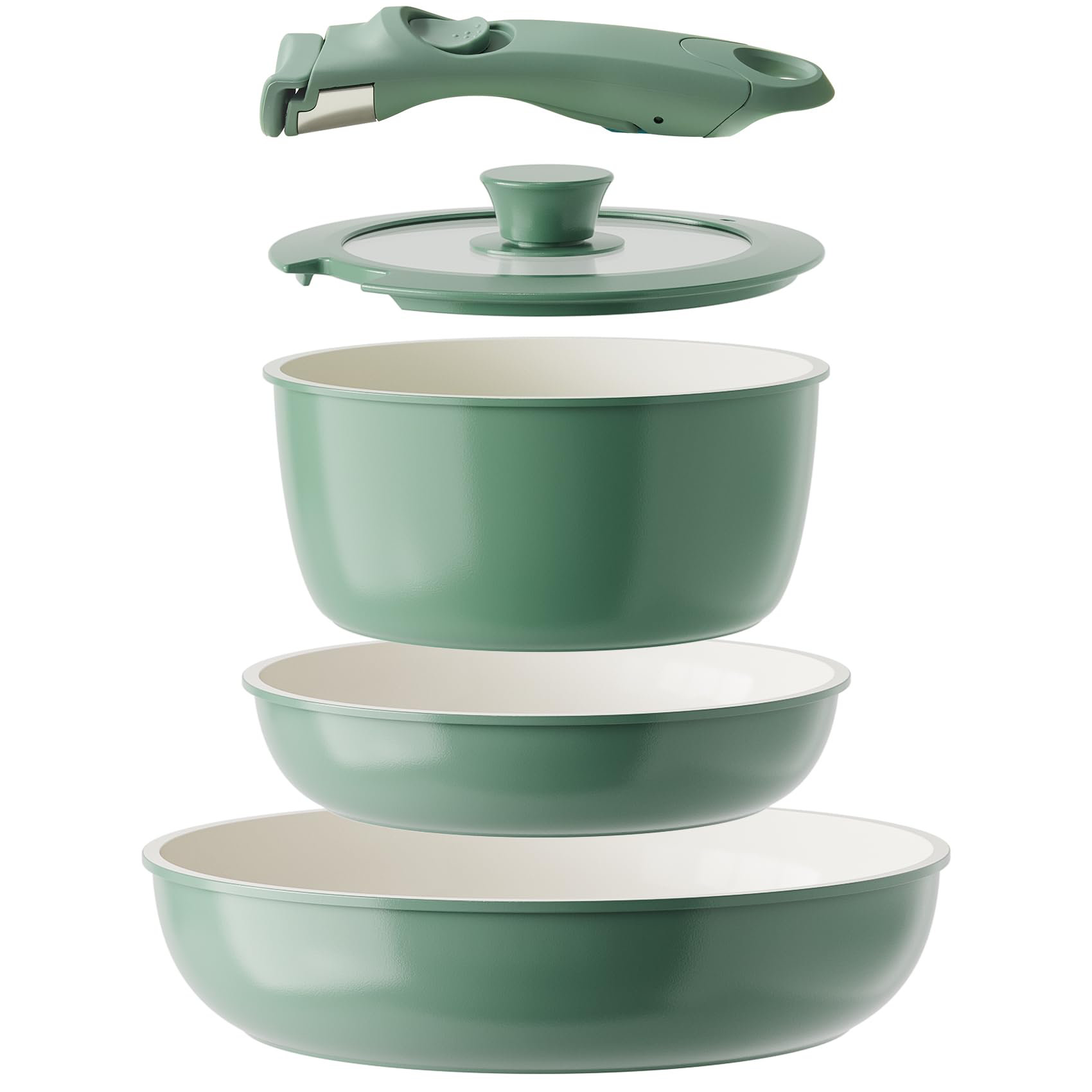 COEN Non-Toxic Ceramic Cookware Set with Removable Handles | Wayfair