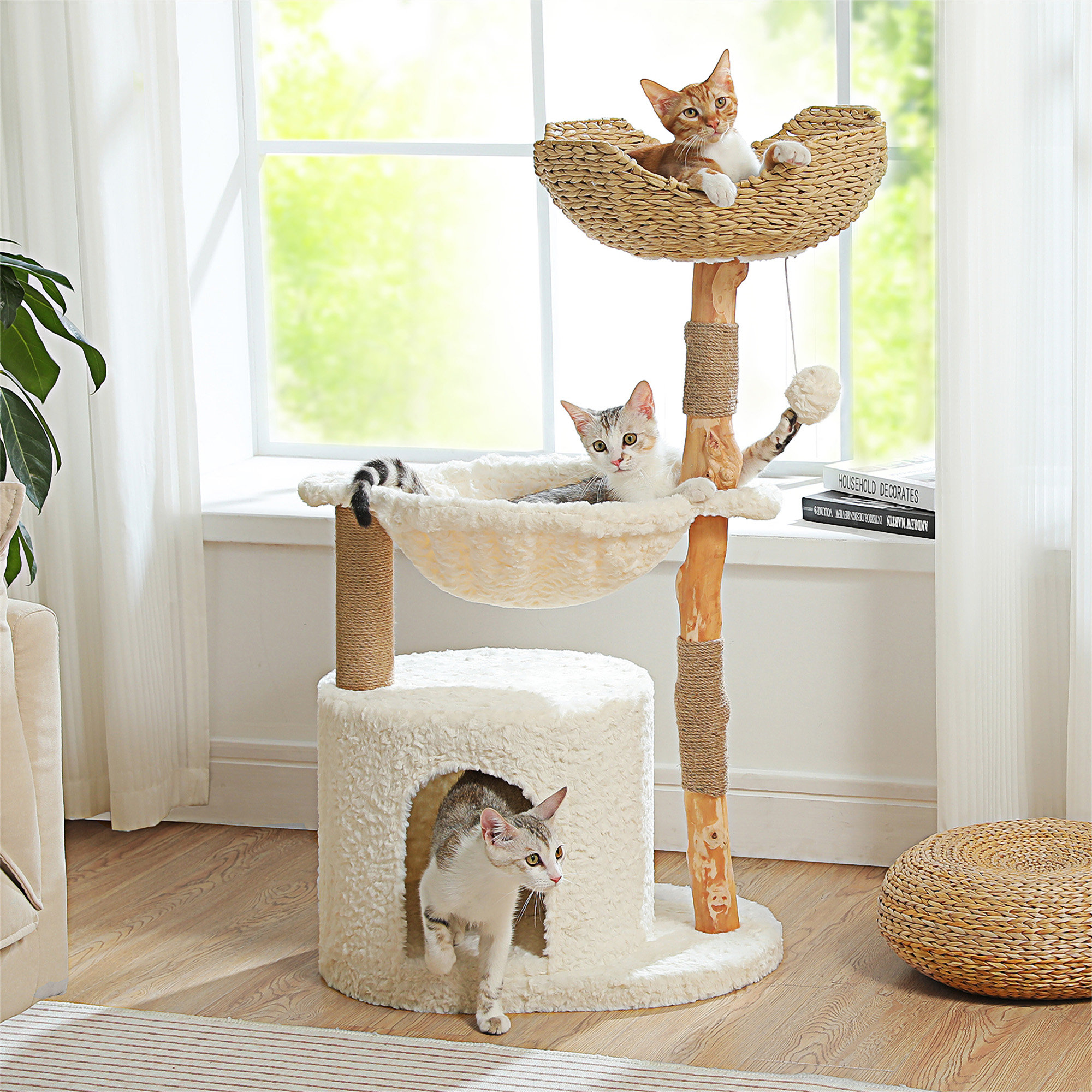 Tucker Murphy Pet™ Road Modern Cat Tree For Large Cats, Luxury Wood Cat ...