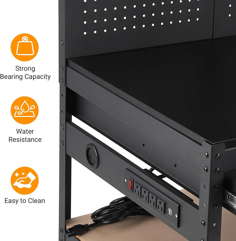 WFX Utility™ Workbench with Pegboard, 48" x 24" Heavy Duty Work Bench ...