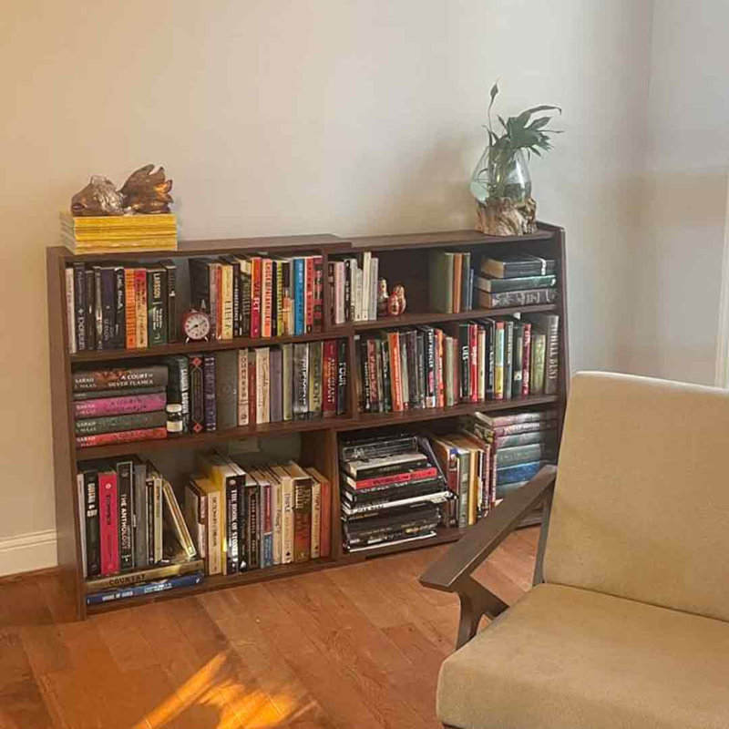 Latitude Run® Wooden Extendable Shelf Bookcase - 3-Tier Ladder Low ...