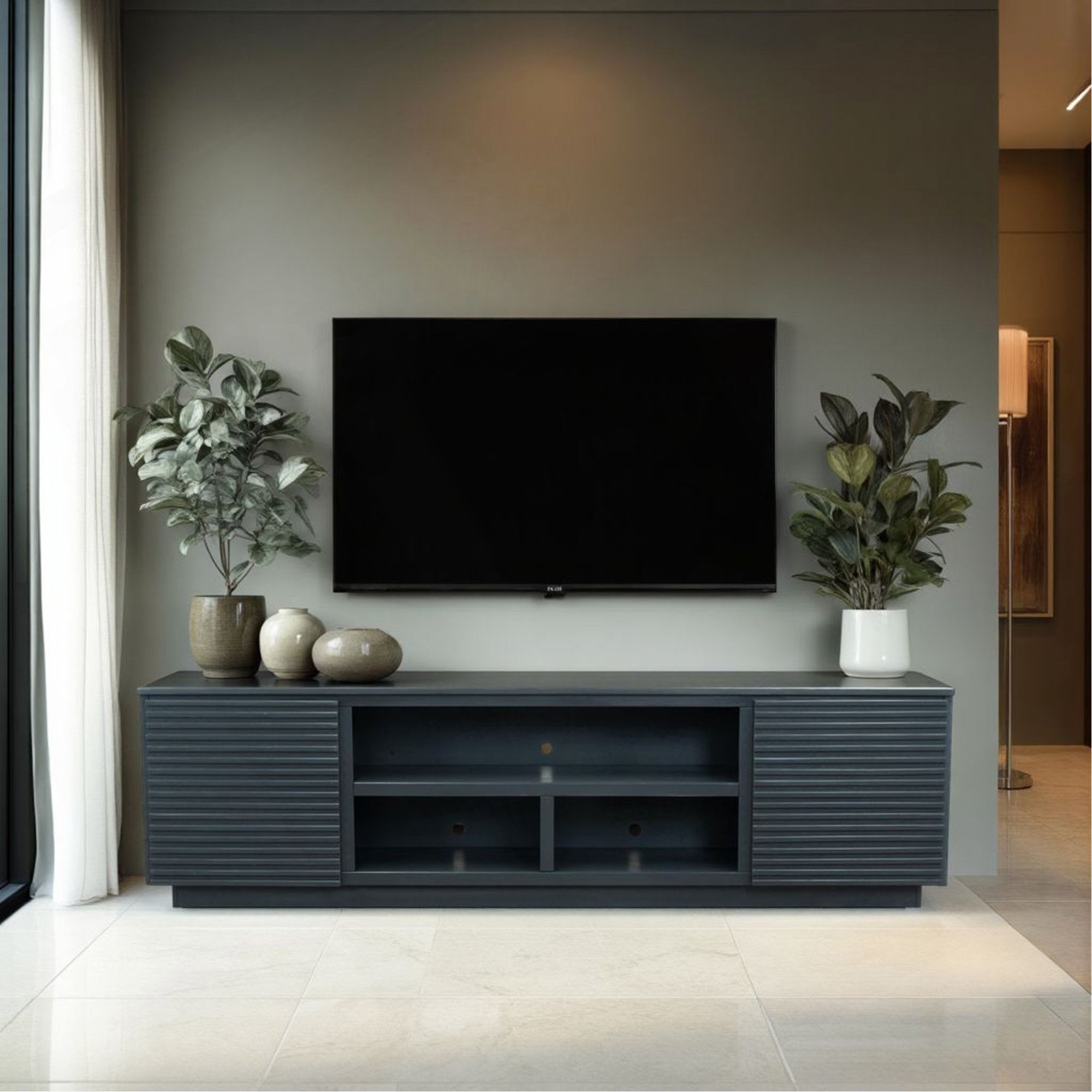 Hokku Designs 89 Inch TV Stand For Tvs Up To 100 Inches, No Assembly ...