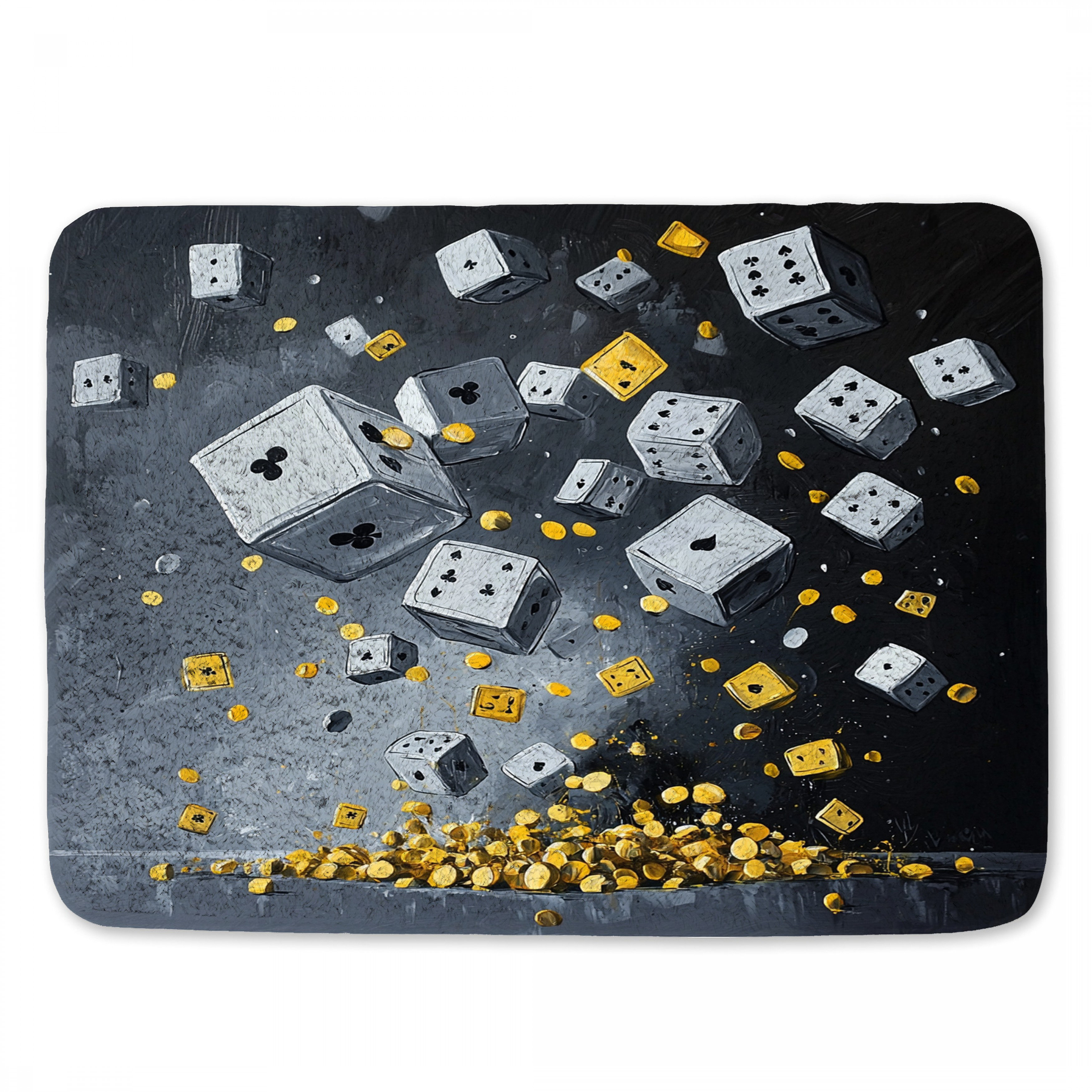 17 Stories Dice Bath Mat Games Bathroom Decor Industrial | Wayfair