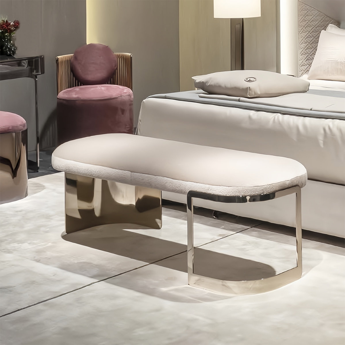 Everly Quinn Eutha Fabric Upholstered Bench | Wayfair