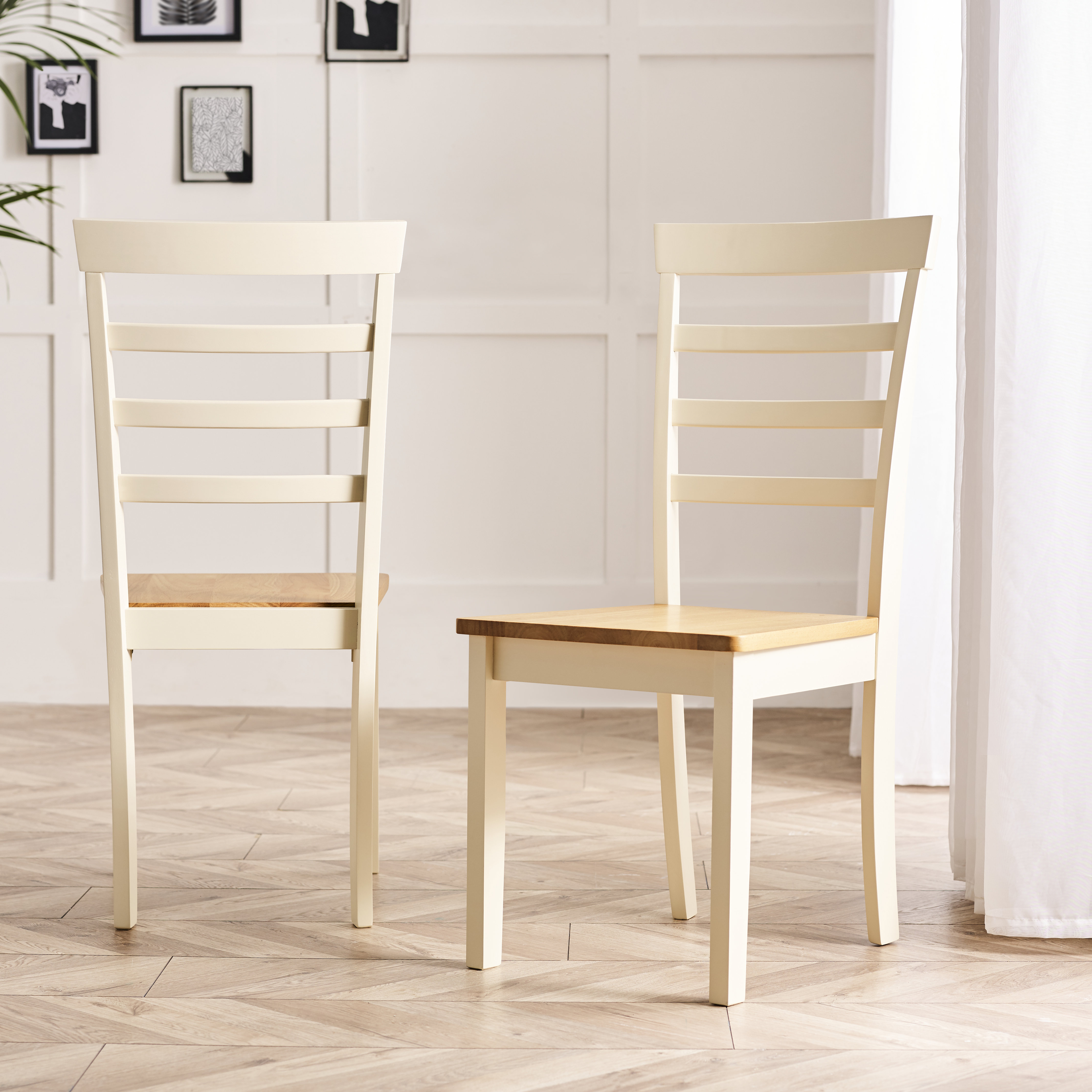 East Urban Home Whitley Solid Wood Dining Chairs - Traditional Rustic ...