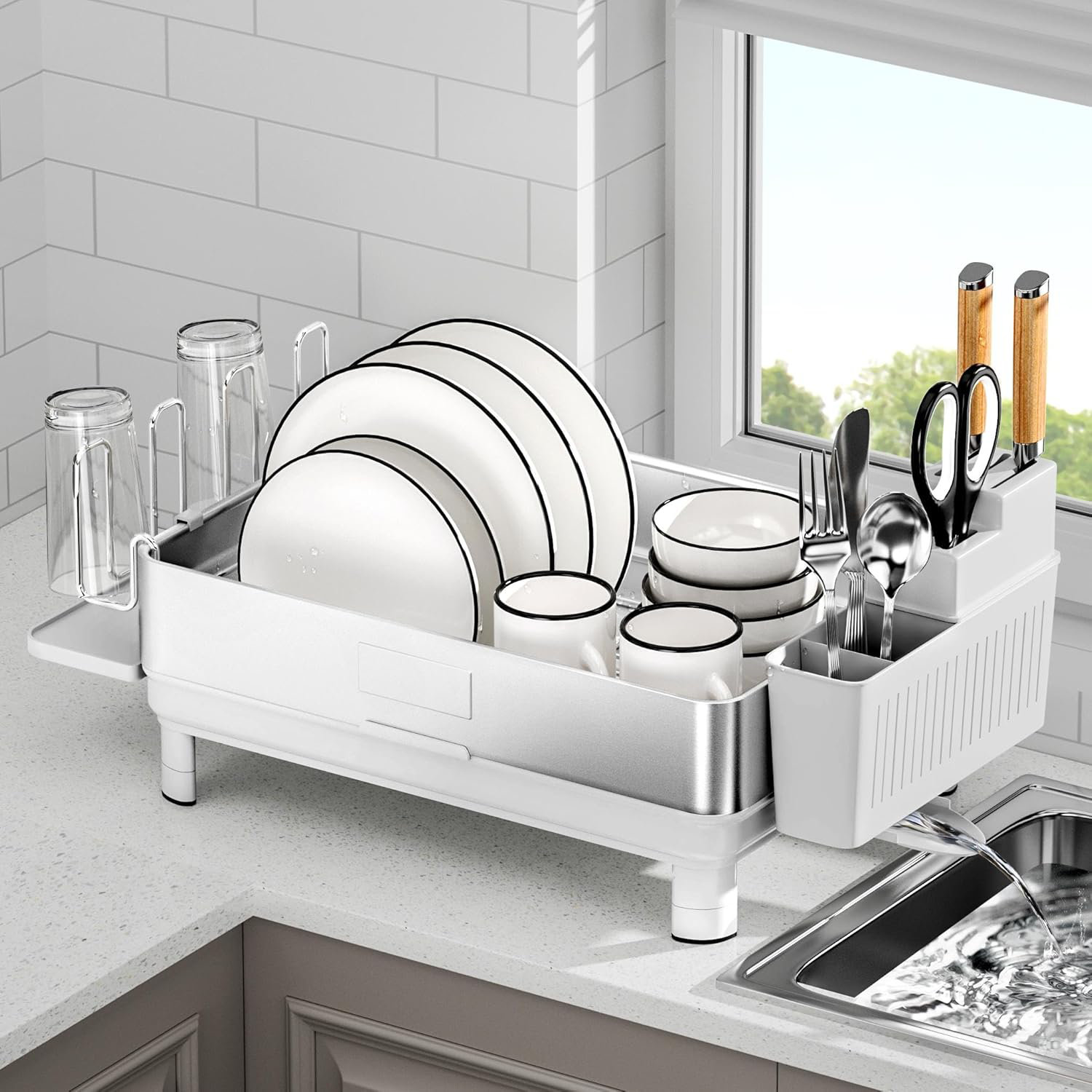 CHUANGWENYI Stainless Steel Dish Rack For Kitchen Counter, Dish Drainer ...