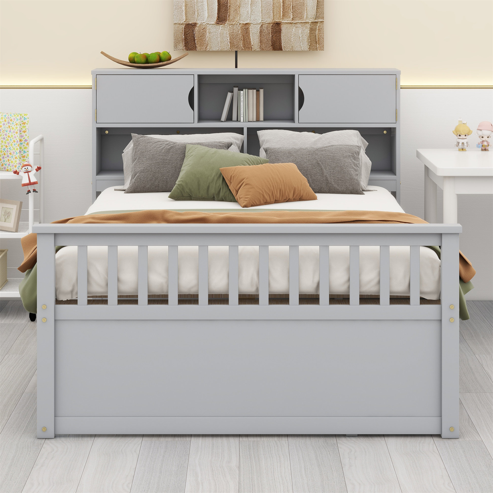 Latitude Run® Captain Platform Bed Frame With Storage Bookcases And ...