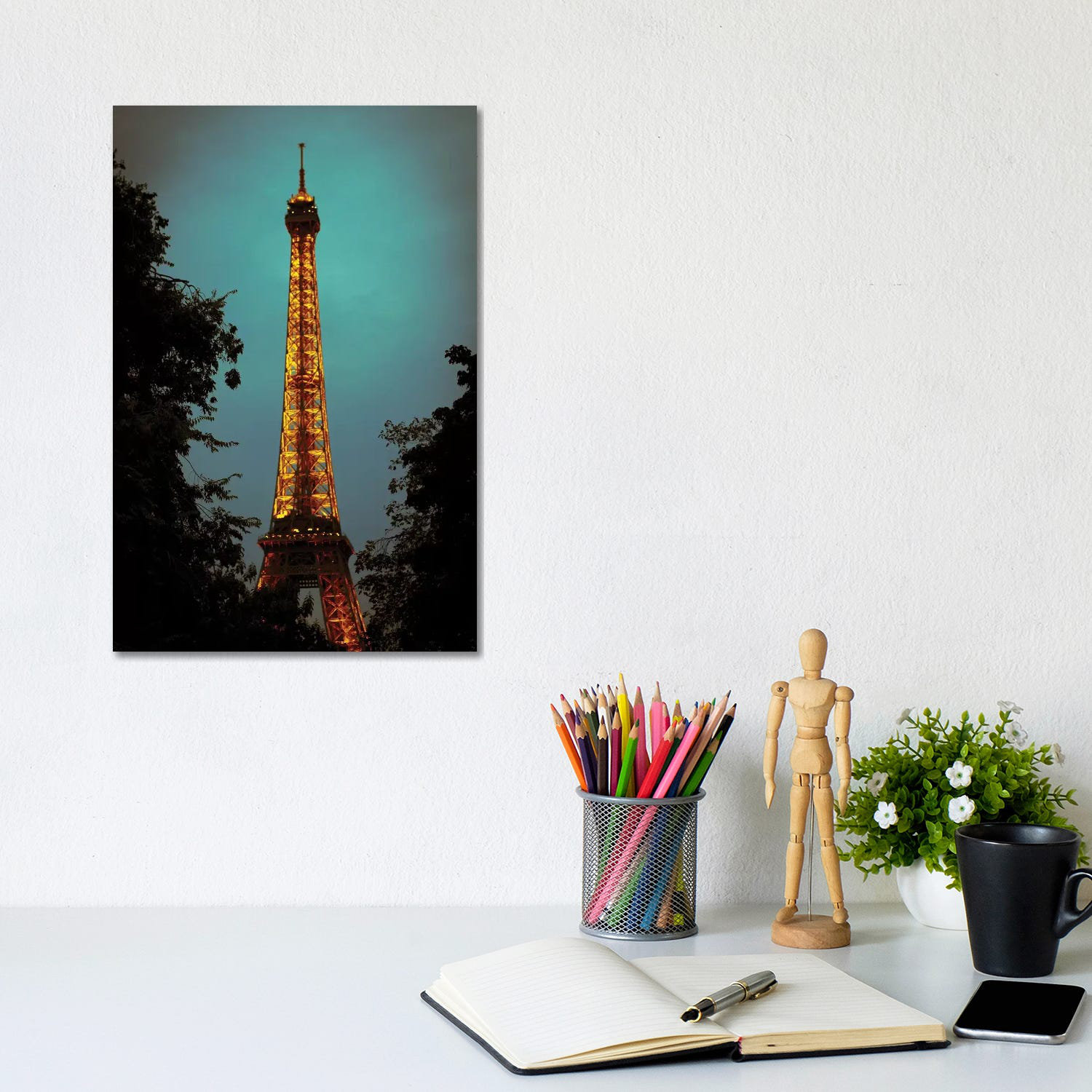 Ebern Designs Le Eiffel by Ann Hudec - Wrapped Canvas Graphic Art ...