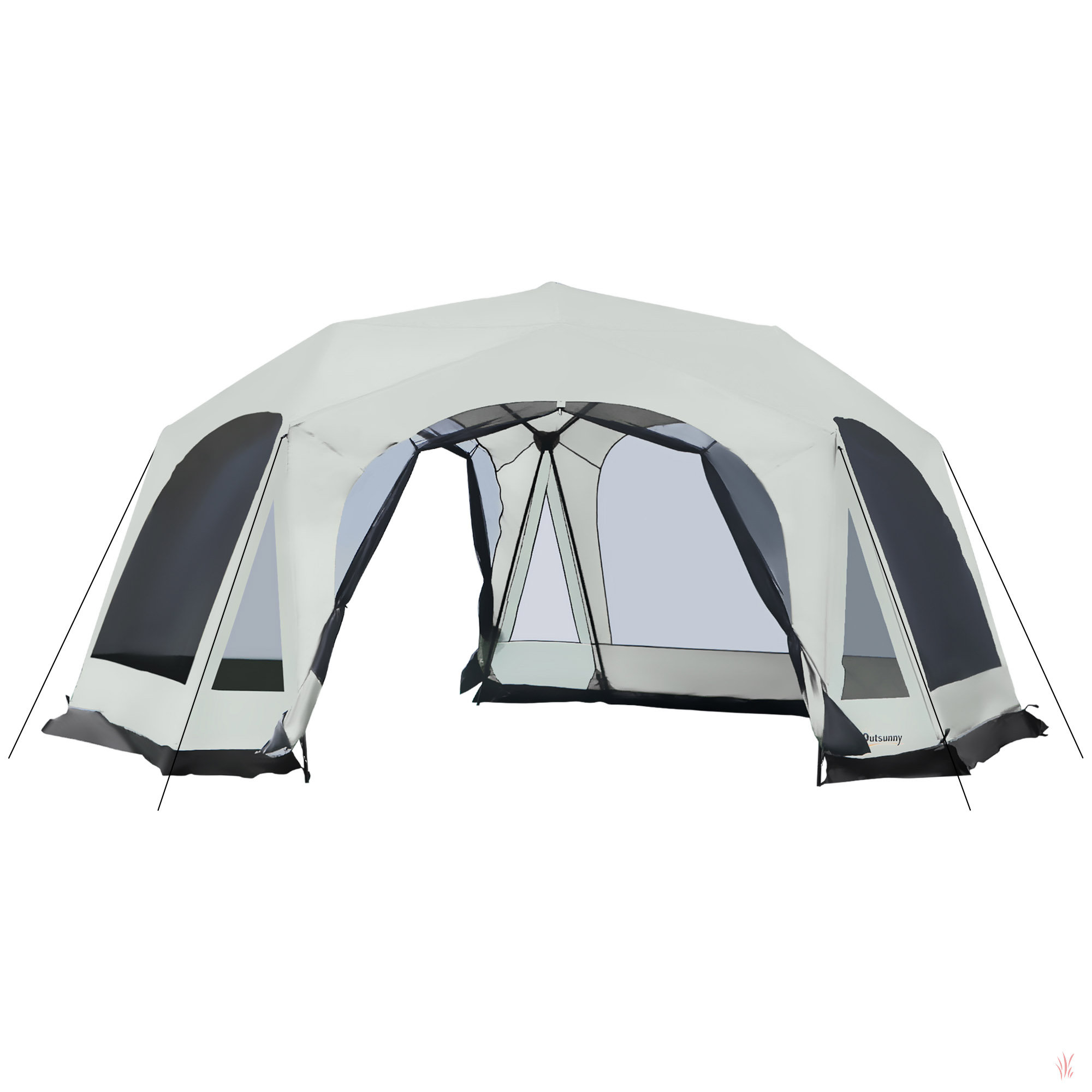 GROUPES Outsunny 20 Person Camping Tent, Outdoor Cabin Tent Tent With 2 ...