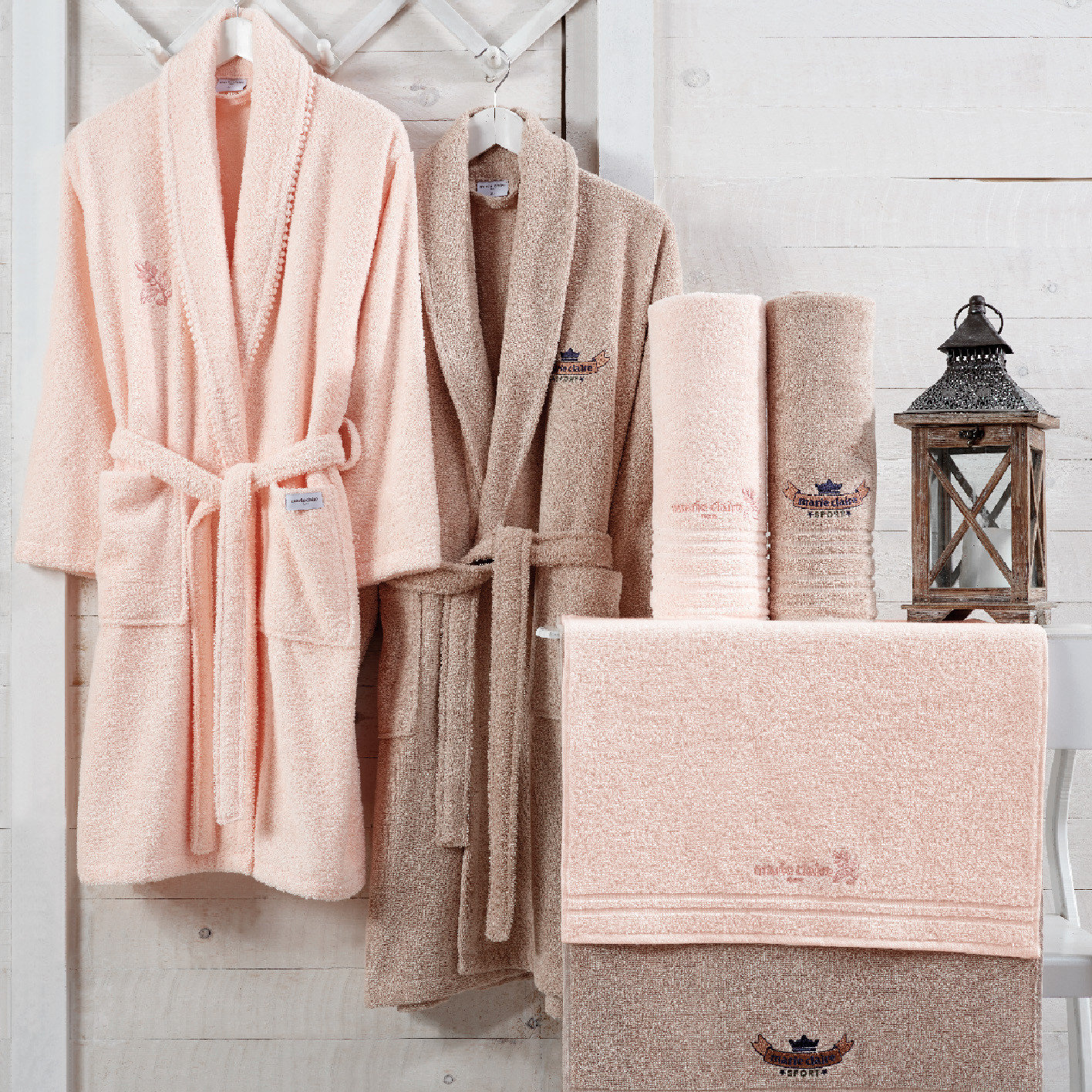 East Urban Home Bogey 100% Cotton Terry Cloth Neutral Mid-Calf Bathrobe ...