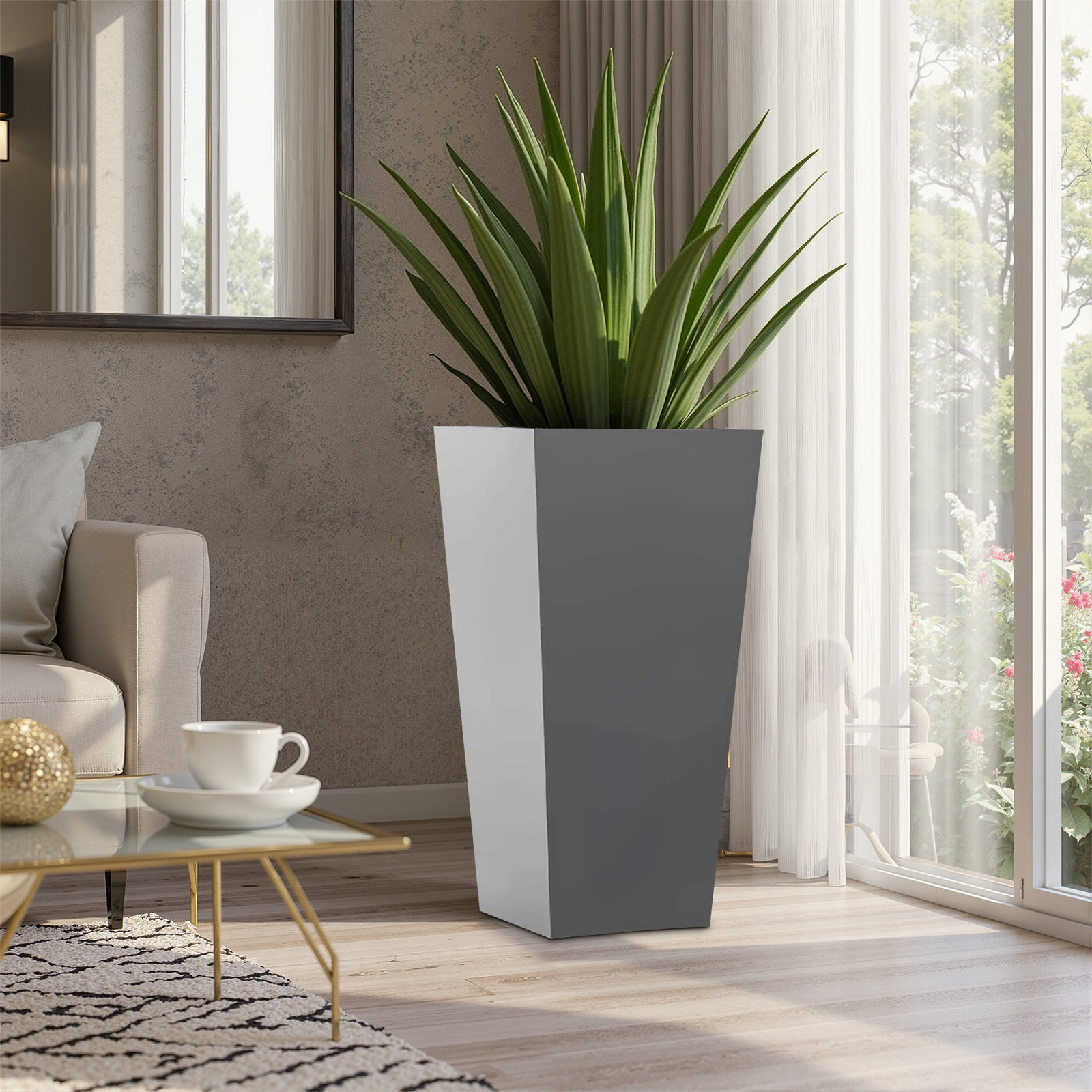 Latitude Run® Outdoor/Indoor/Decor/Garden Large Tall Metal Pot Planters ...